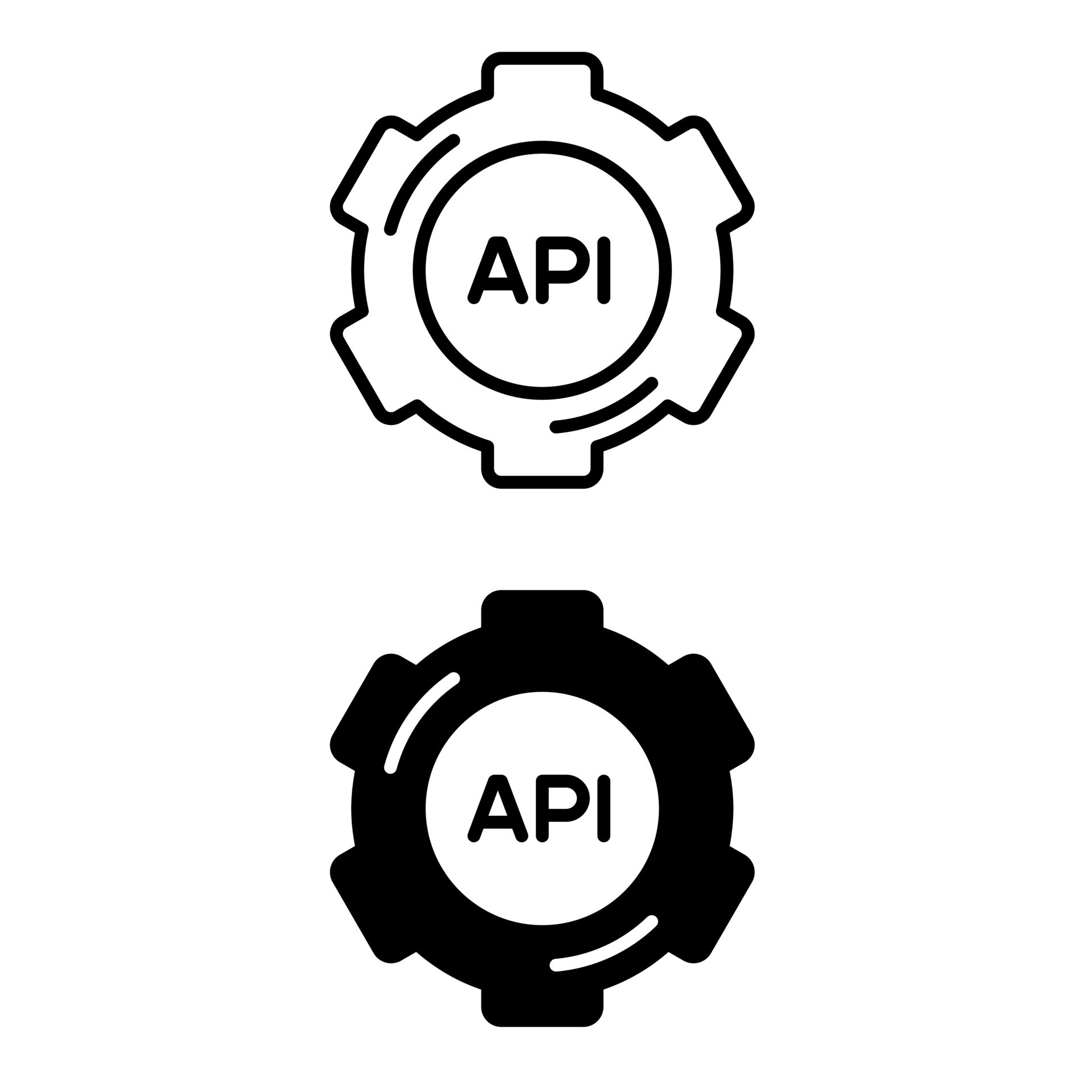 Api Icon Vector Set Integration Illustration Sign Collection