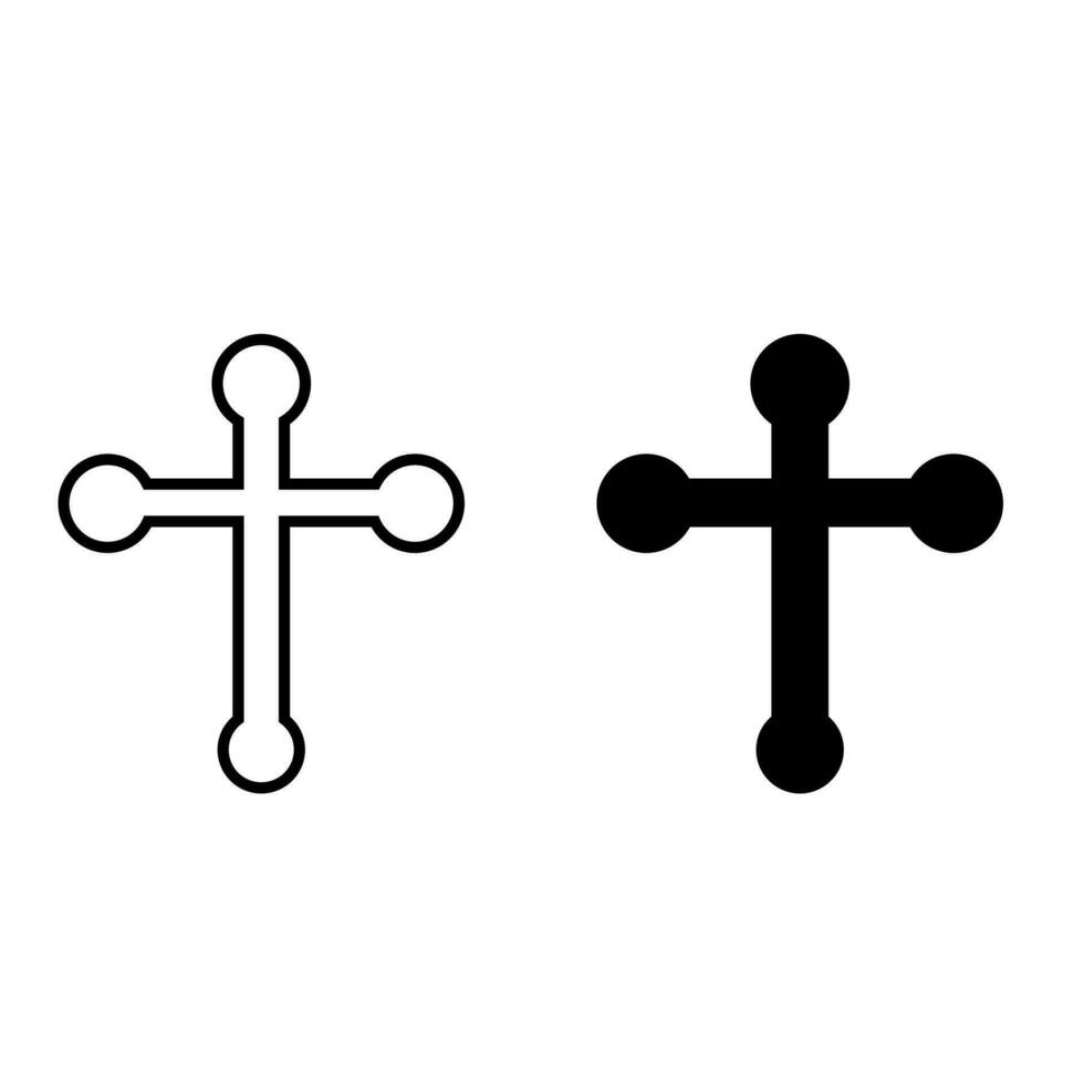 Christian Cross Vector Icon Religion Illustration Sign Creed Symbol
