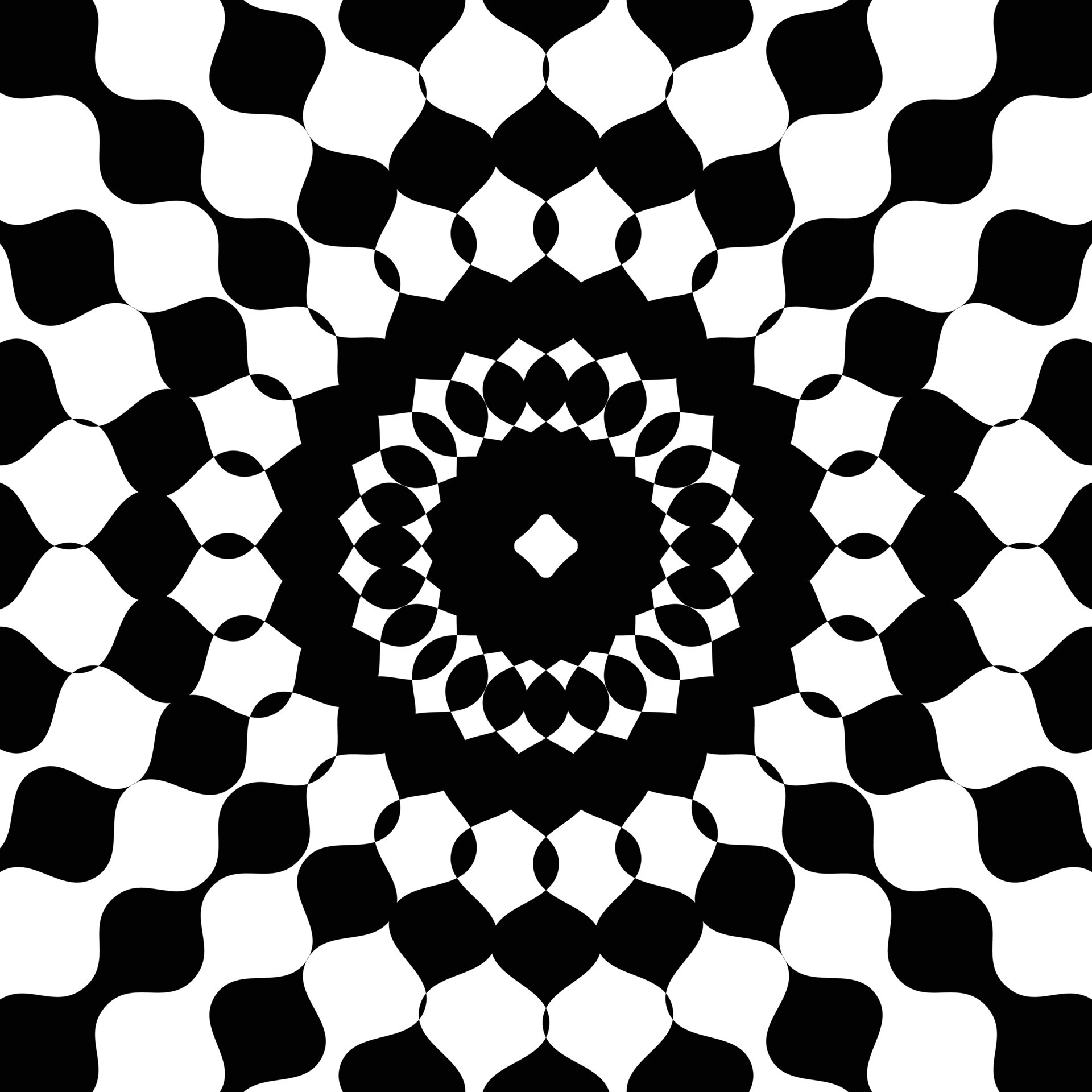 Abstract Isometric Black Sunburst Pattern Vector Illustration Art