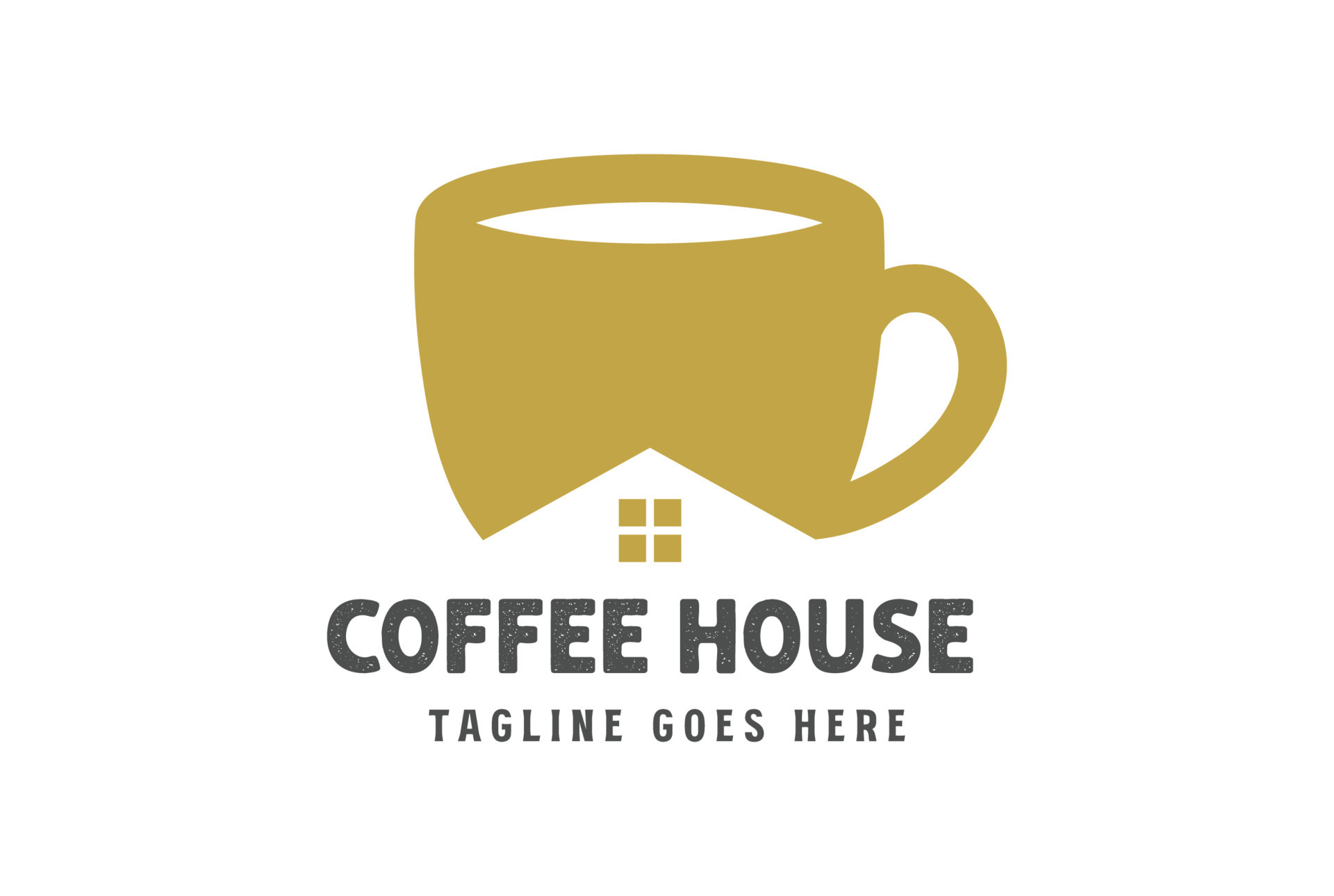 Simple Minimalist Coffee Cup with House for Cafe Bar Restaurant Logo ...