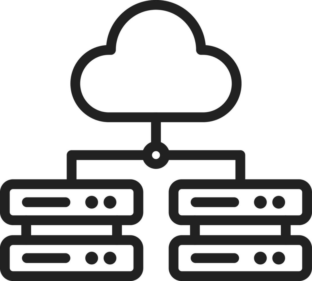 Multiple Cloud Servers icon vector image. Suitable for mobile apps, web ...