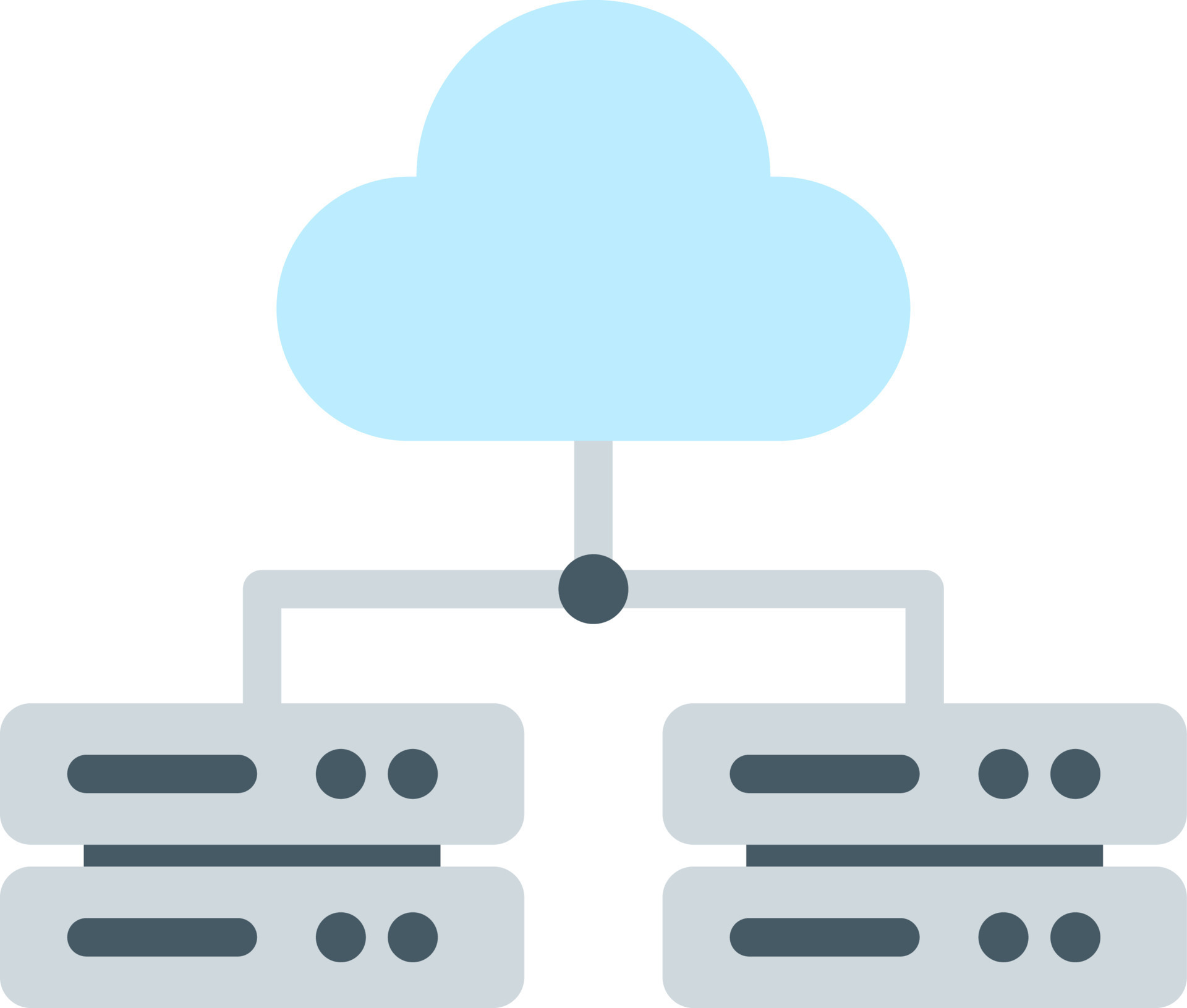 Multiple Cloud Servers icon vector image. Suitable for mobile apps, web ...