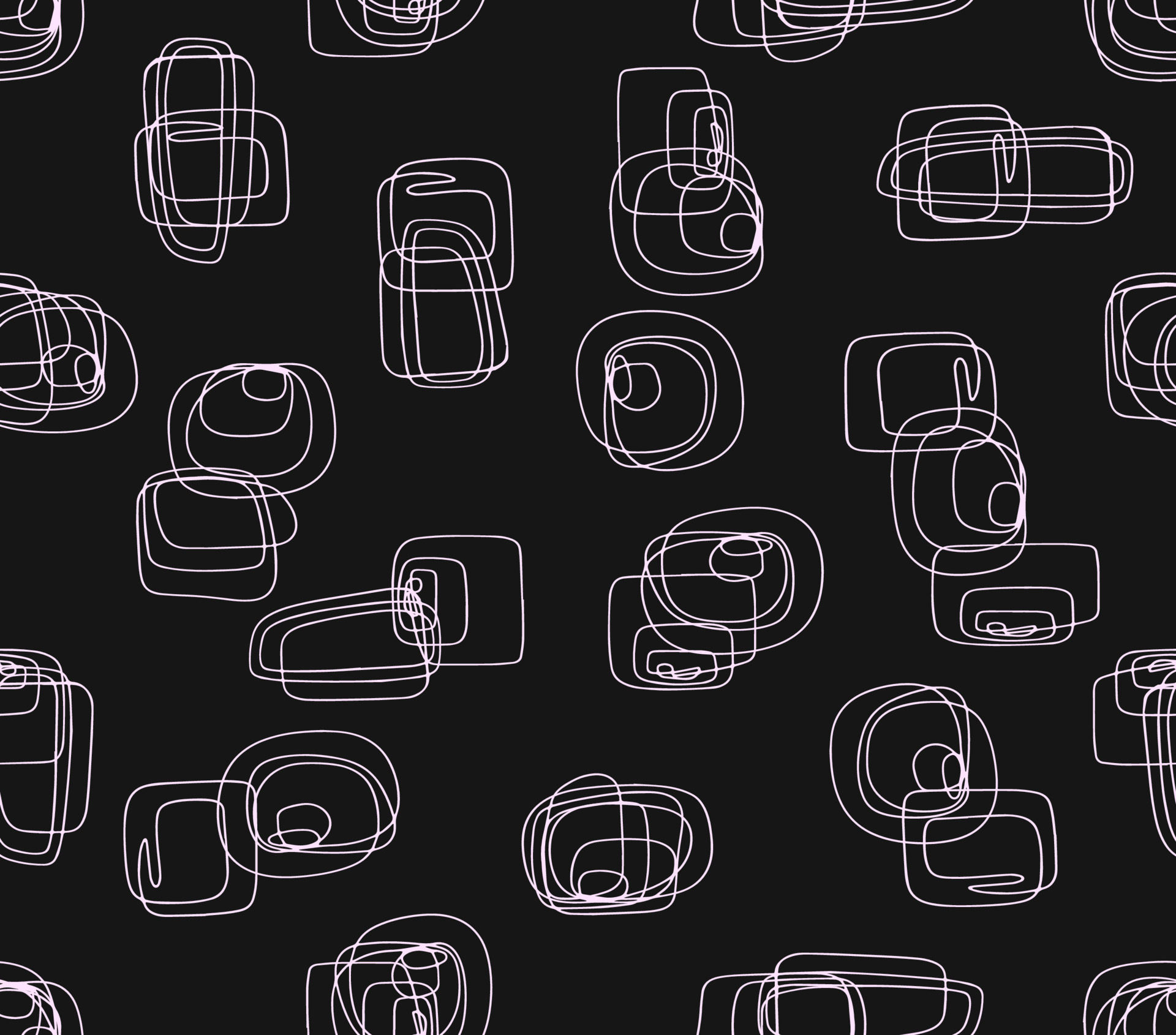Abstract Stroked Seamless Pattern with Hand drawn curved and wavy lines ...