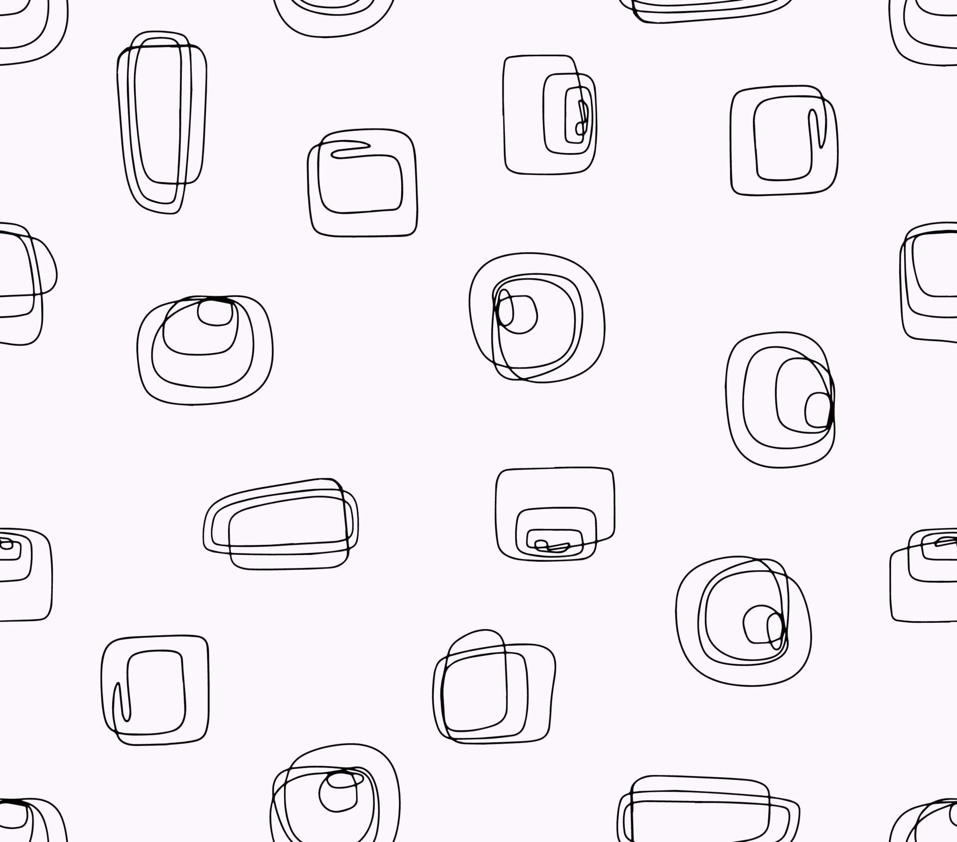 Abstract Stroked Seamless Pattern with Hand drawn curved and wavy lines ...