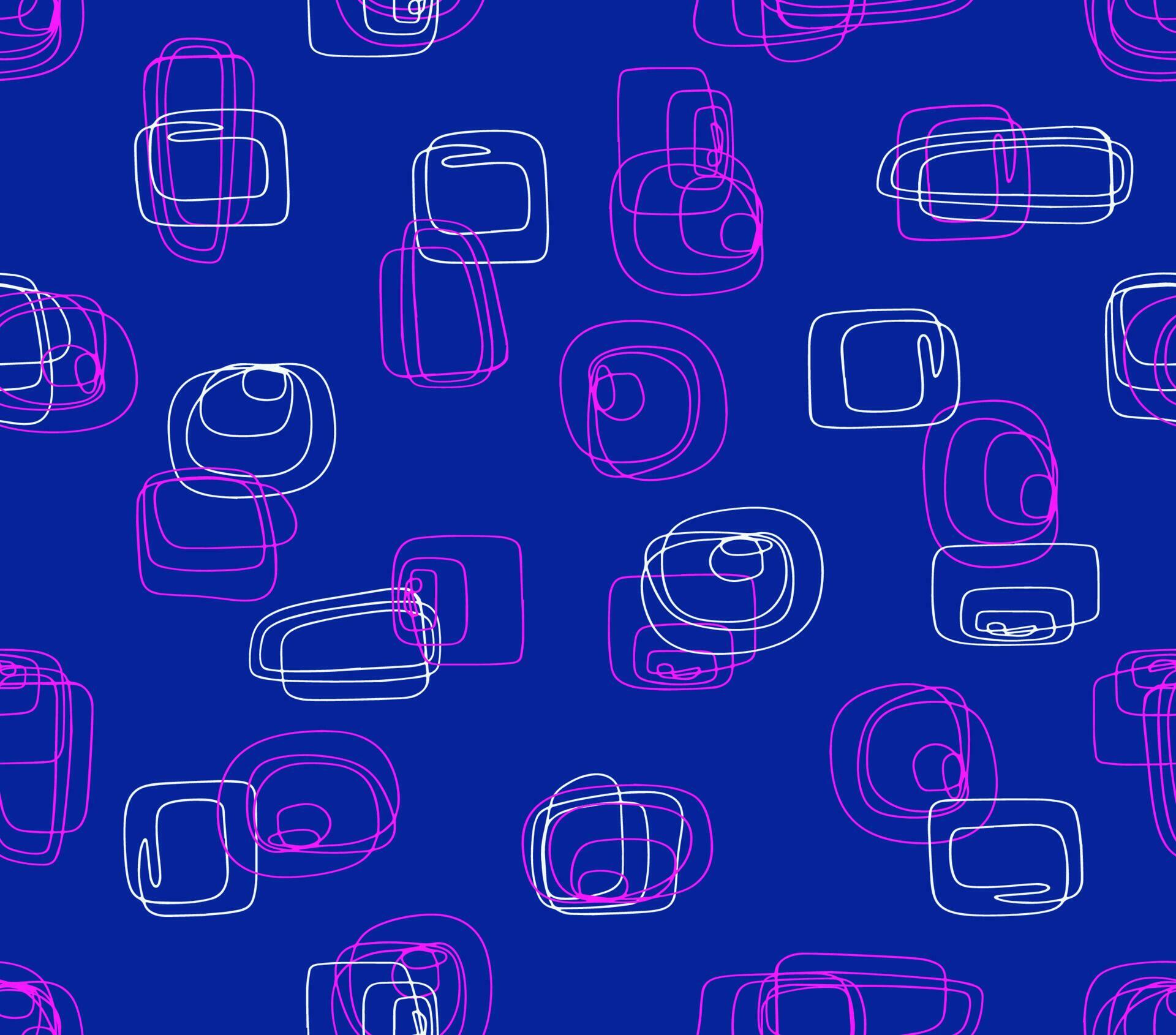 Abstract Stroked Seamless Pattern with Hand drawn curved and wavy lines ...