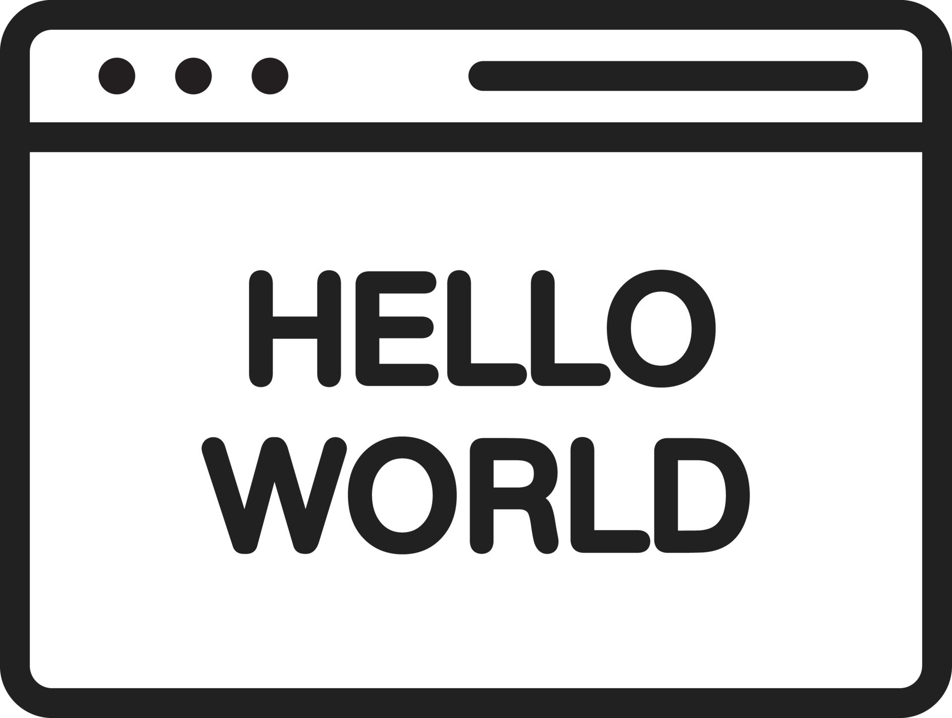 Hello World Program Icon Vector Image Suitable For Mobile Apps Web