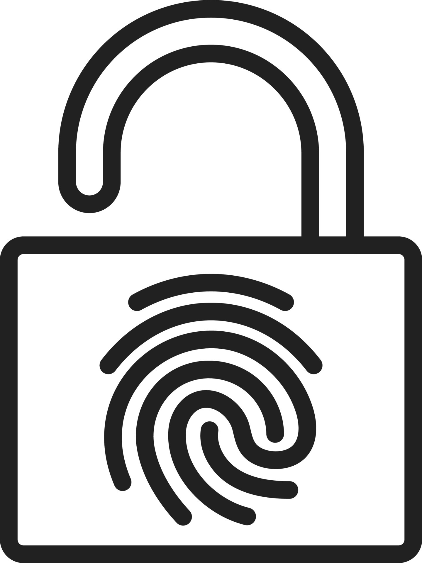 Fingerprint Lock Icon Vector Image Suitable For Mobile Apps Web Apps