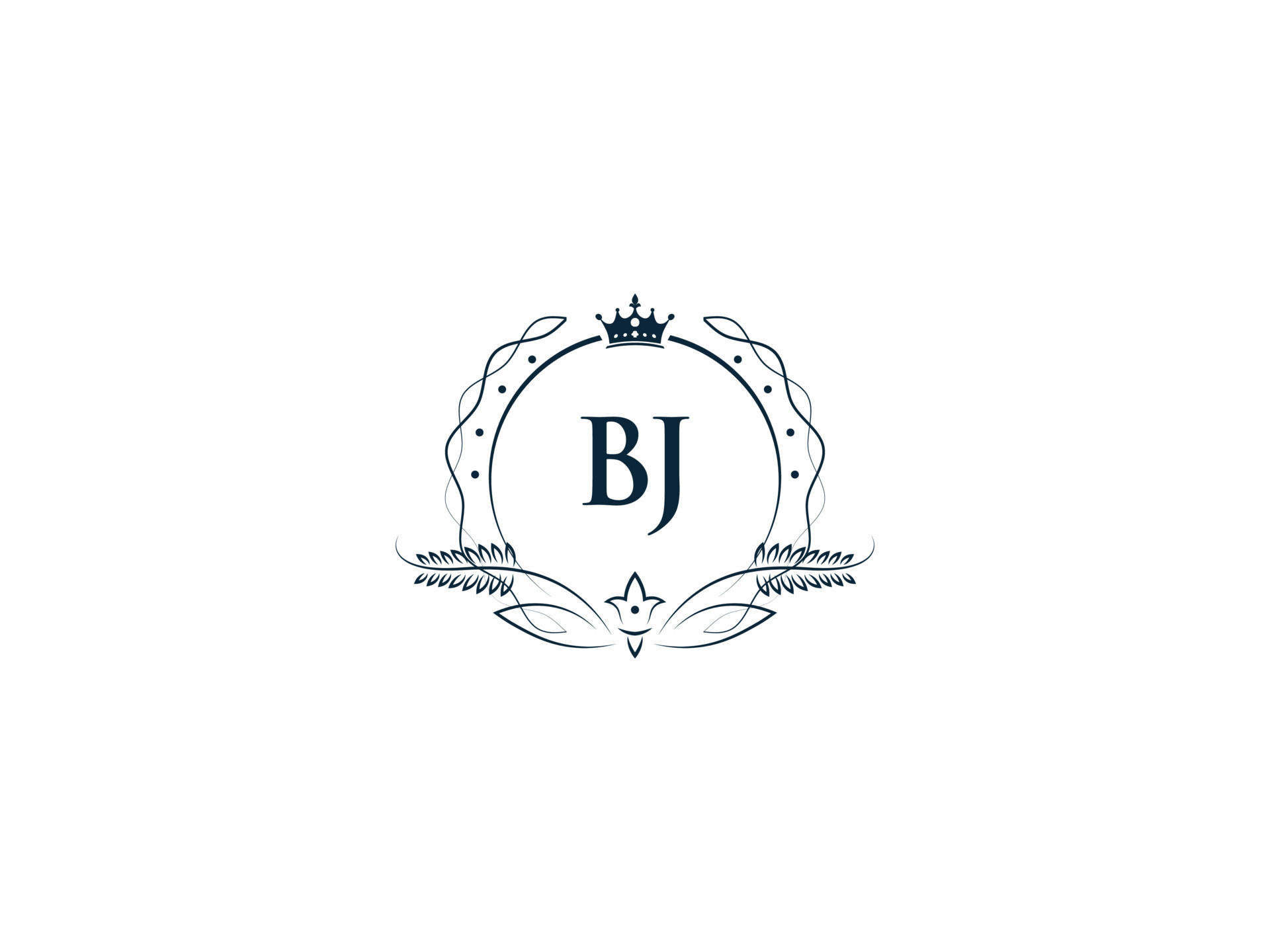 profesional bj lujo negocio logo, femenino corona bj jb logo letra vector icono 23737694 Vector ...