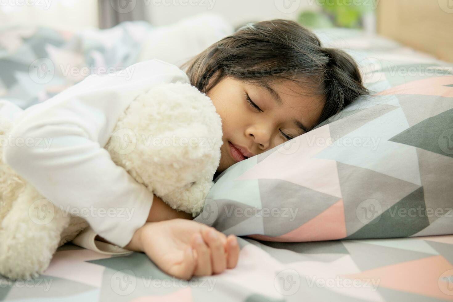 Little Girl Sleeping On Bed at Dakota Bunce blog