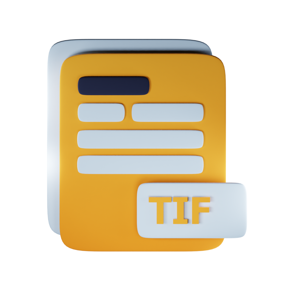 3d Tif File Extension Document Illustration Concept Icon 23741730 Png