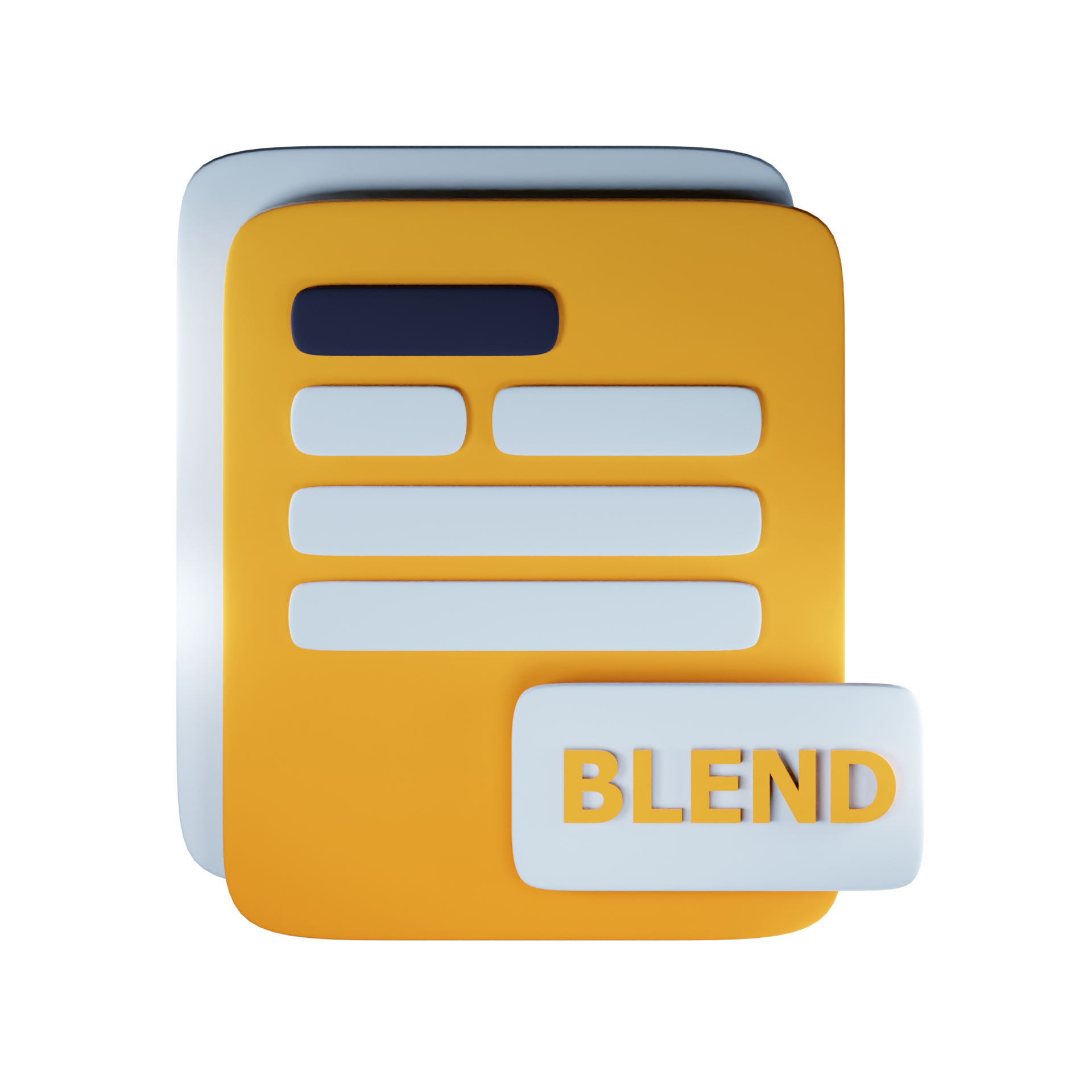 3d Blend File Extension Document Illustration Concept Icon 23741769 Png
