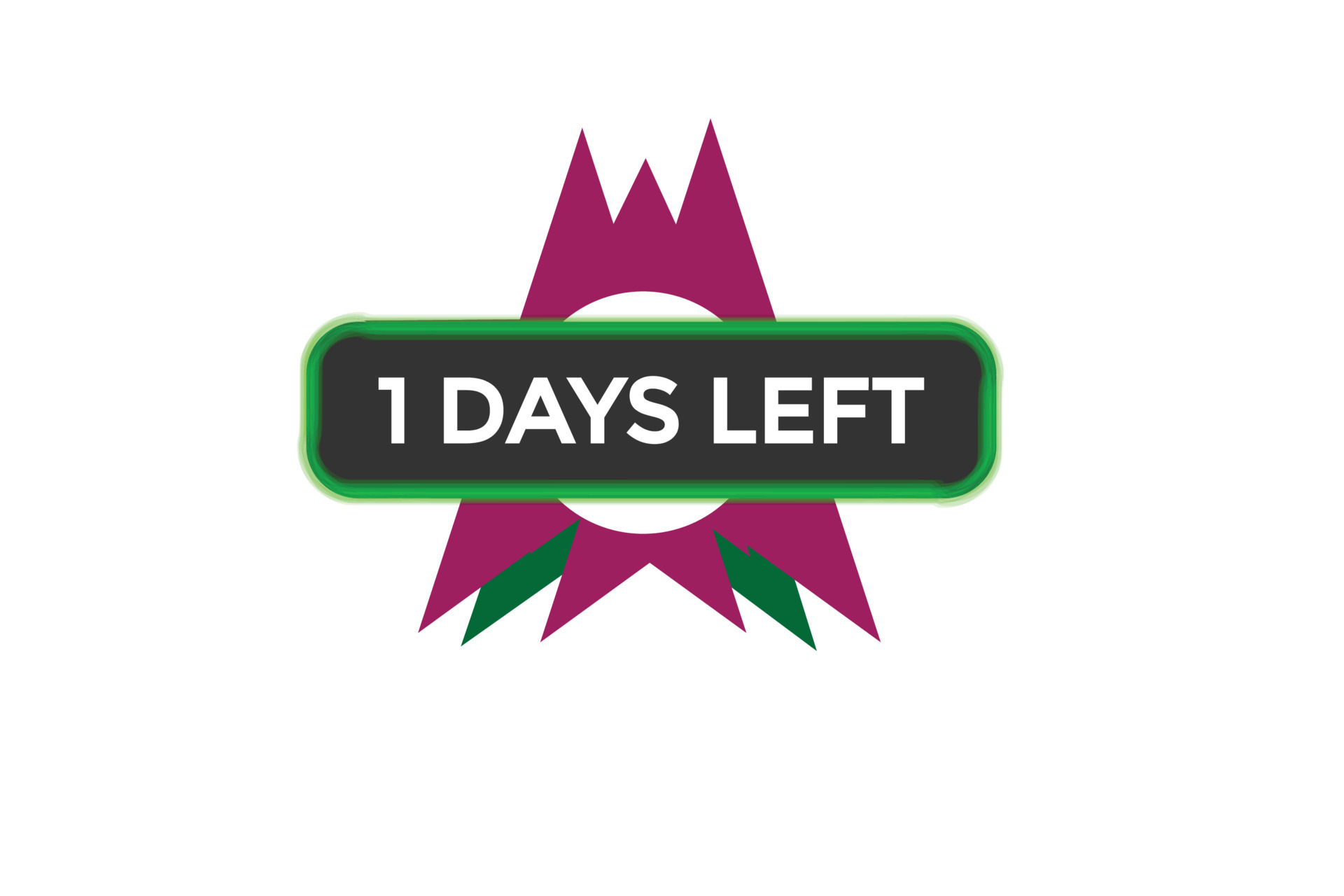 1 days left countdown template, 1 day countdown left banner label ...