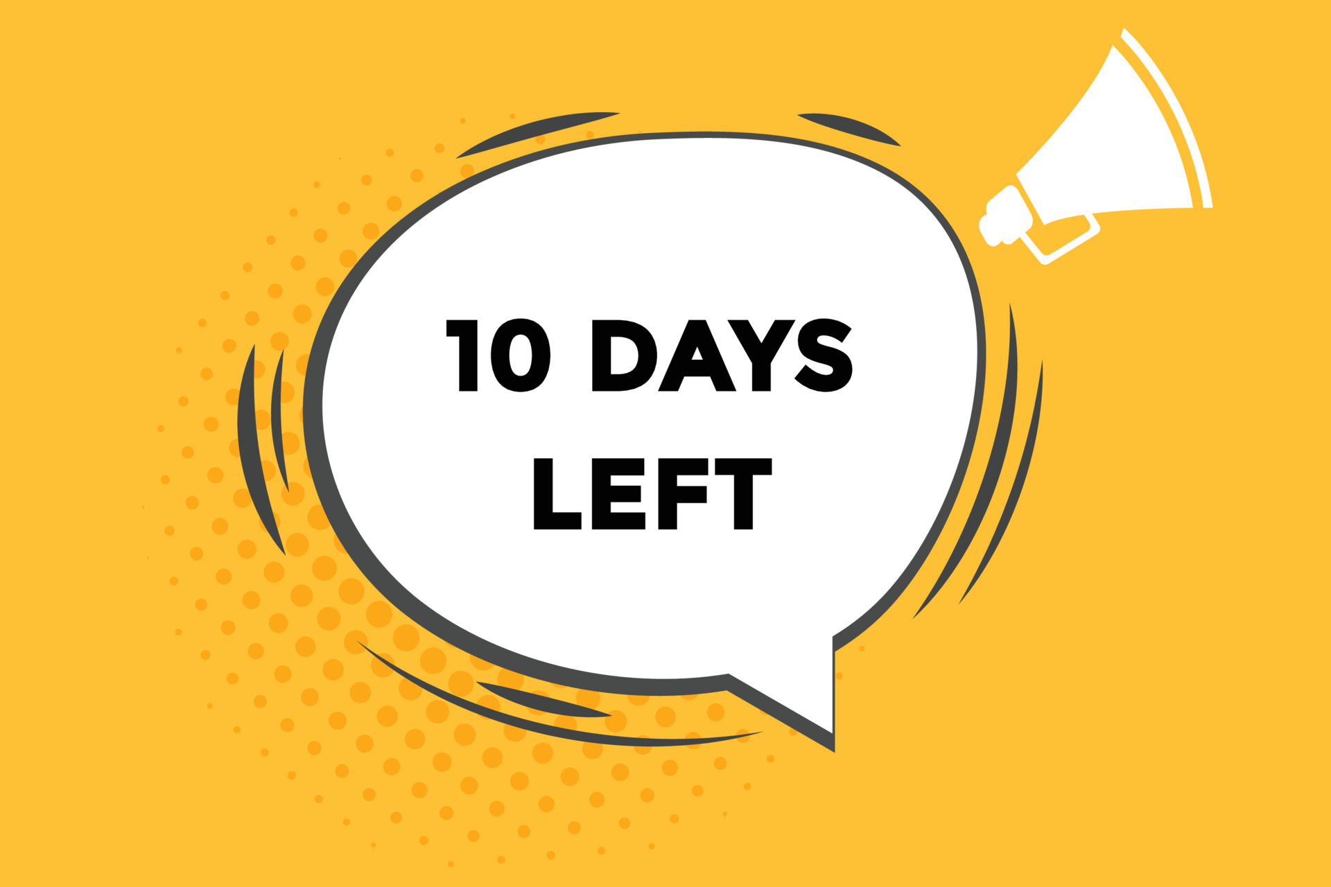 10 days left countdown template, 10 day countdown left banner label ...