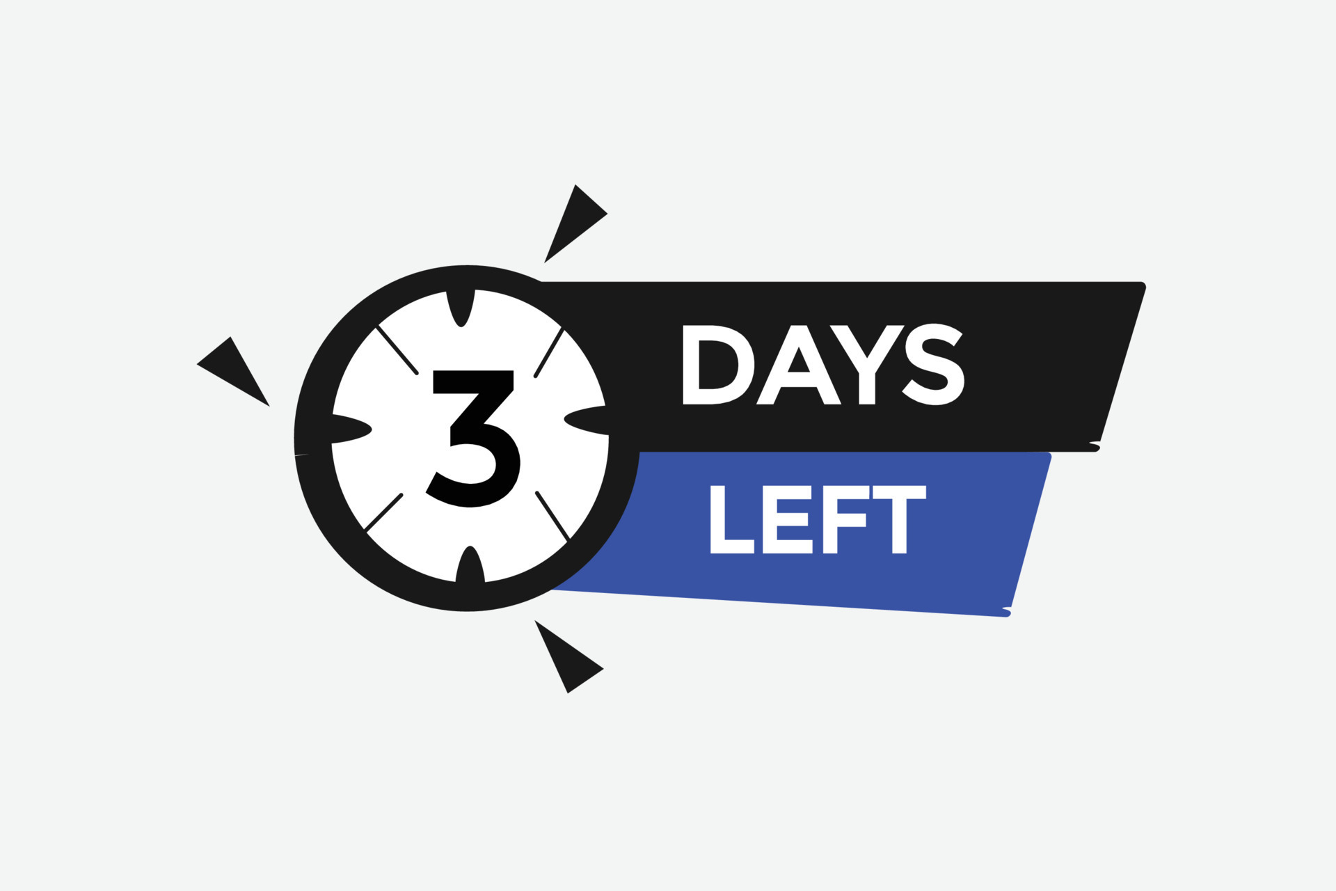 3 days left countdown template, 3 day countdown left banner label button eps 3 23749524 Vector ...