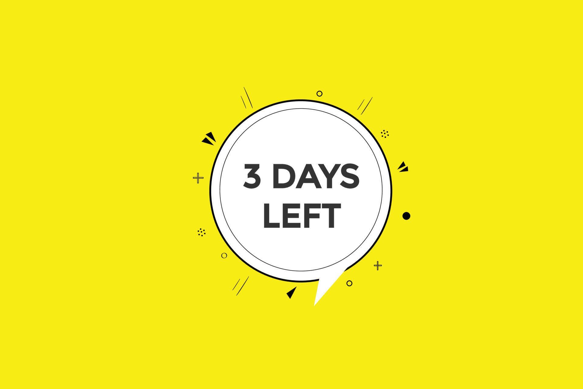 3 days left countdown template, 3 day countdown left banner label button eps 3 23749598 Vector ...