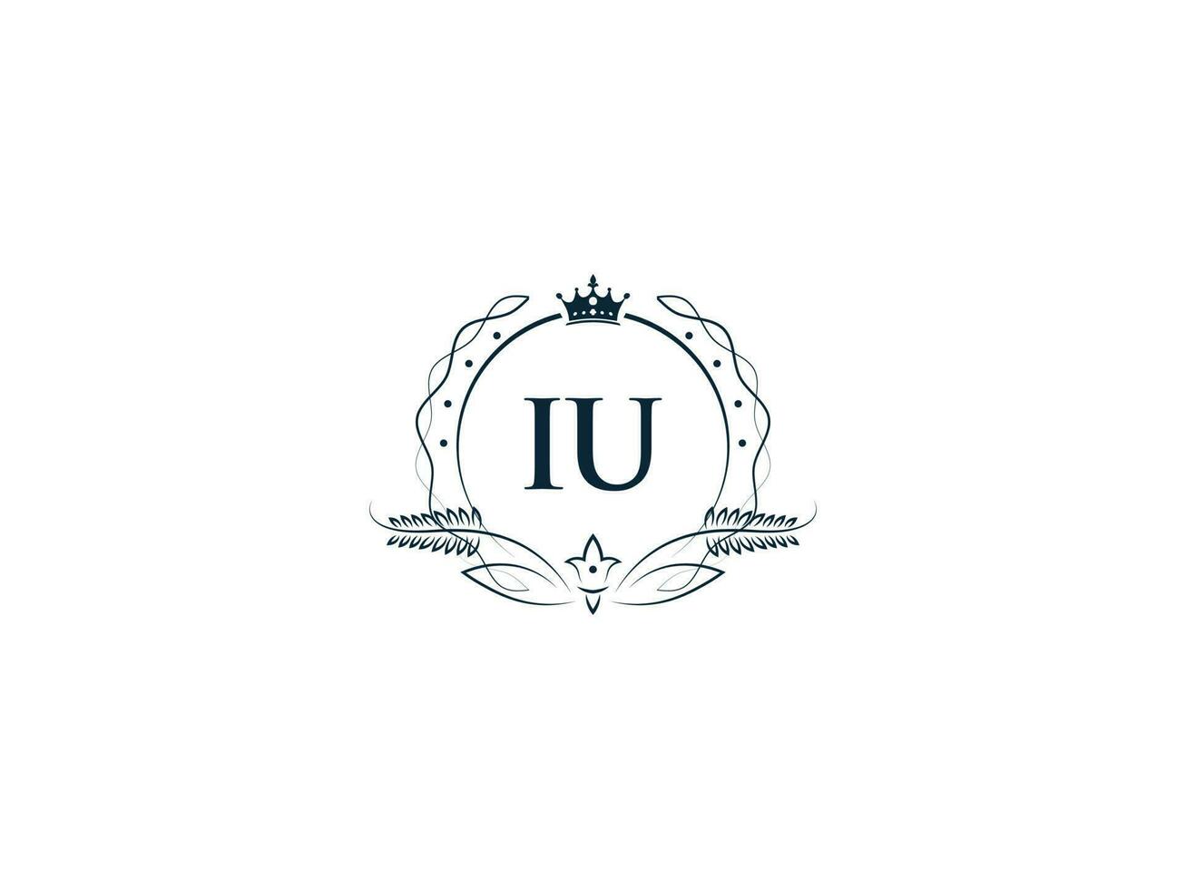 Monogram Luxury Iu Logo Letter, Creative Crown Iu ui Feminine Company Logo 23750129 Vector Art ...