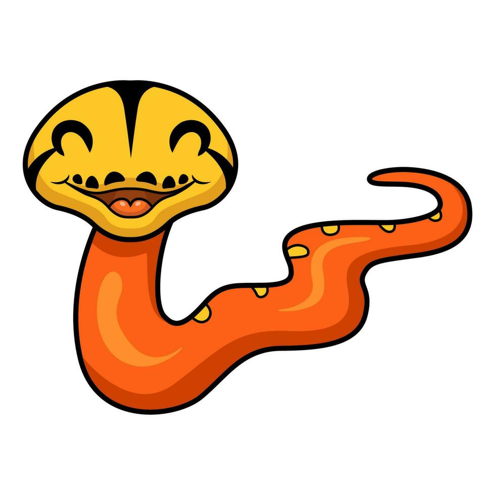 Cute albino golden child reticulated python cartoon 23751156 Vector Art ...