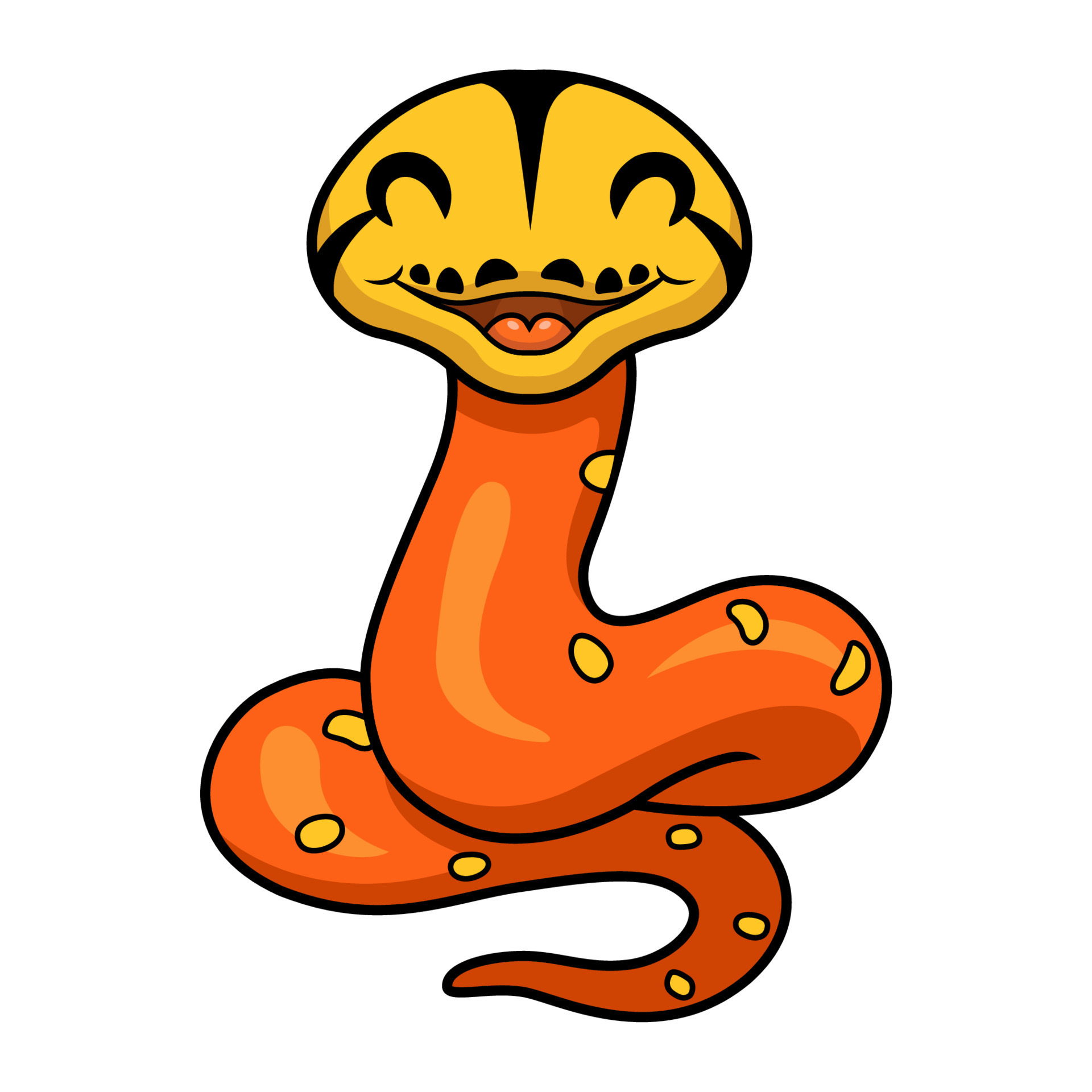 Cute albino golden child reticulated python cartoon 23751159 Vector Art ...
