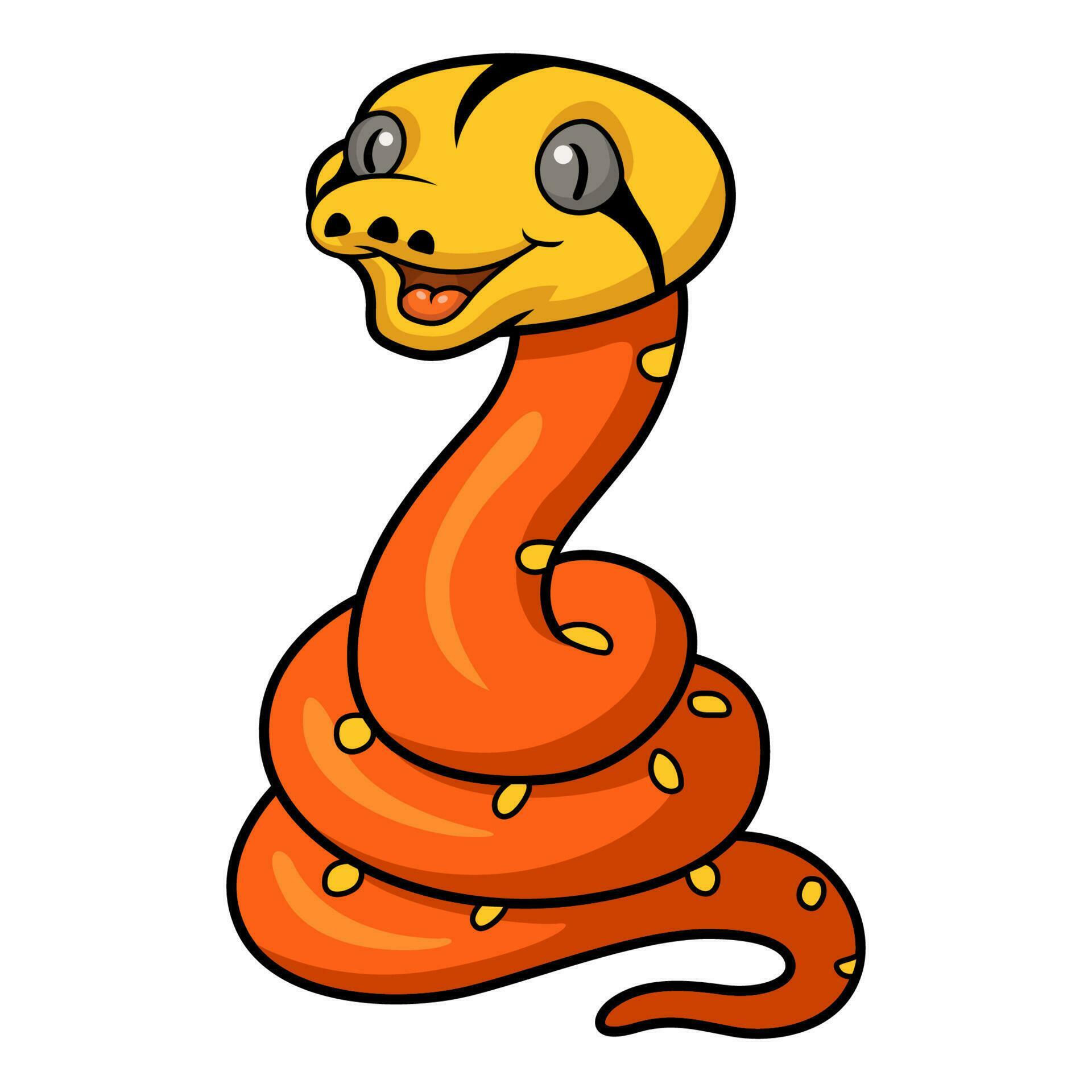 Cute albino golden child reticulated python cartoon 23751162 Vector Art ...