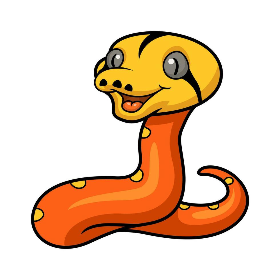 Cute albino golden child reticulated python cartoon 23751168 Vector Art ...