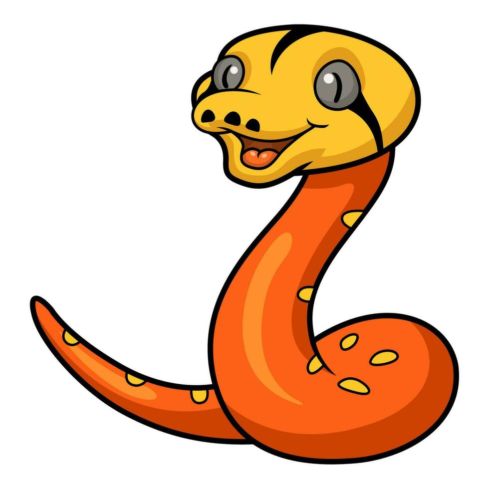 Cute albino golden child reticulated python cartoon 23751169 Vector Art ...