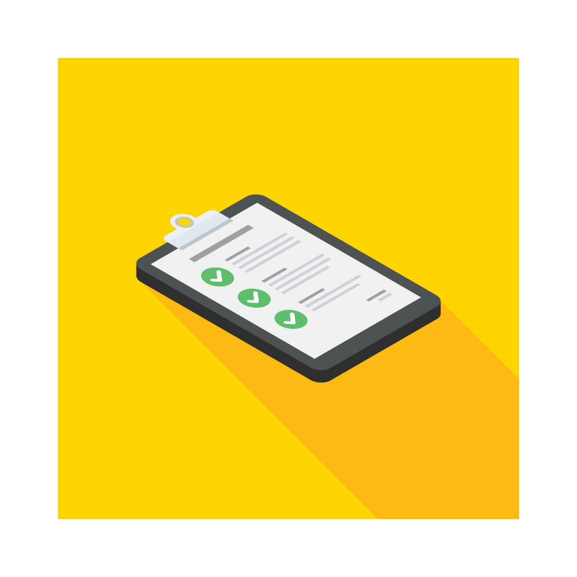 Checklist Isometric right view icon vector isometric. Flat style vector ...