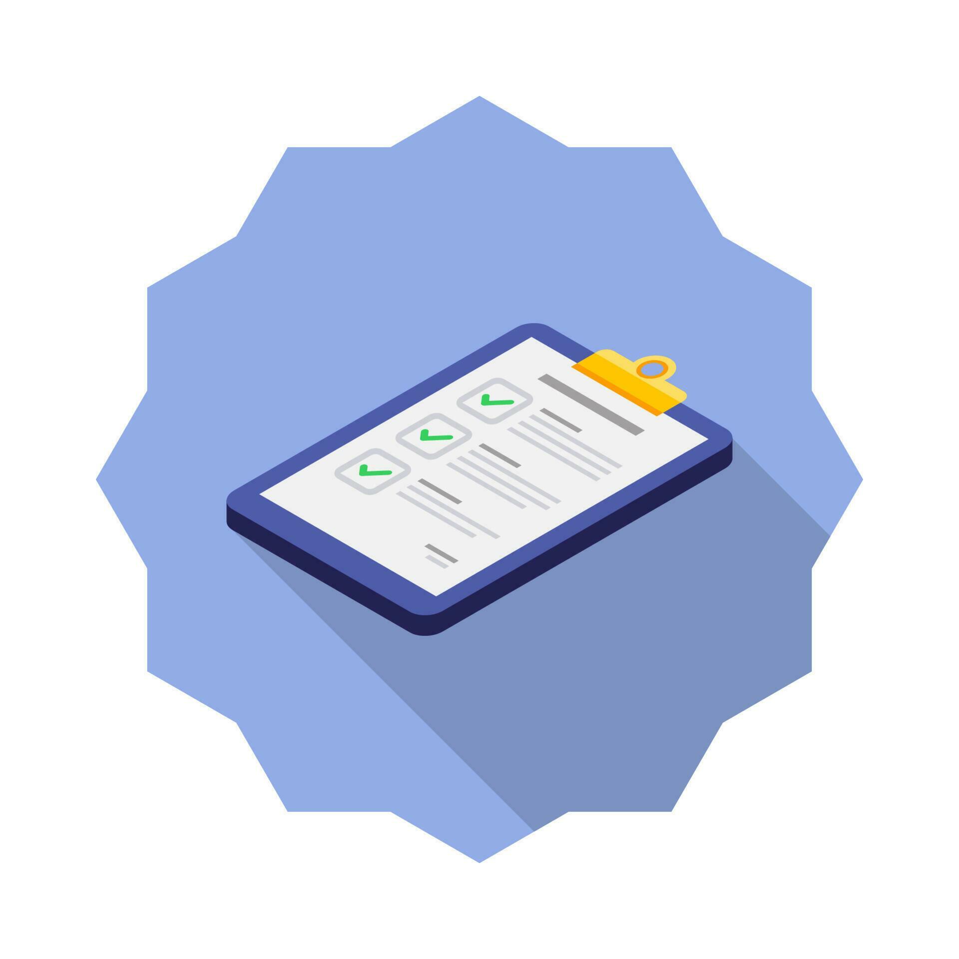 Checklist Isometric left view icon vector isometric. Flat style vector ... Checklist Isometric left view icon vector isometric. Flat style vector ...
