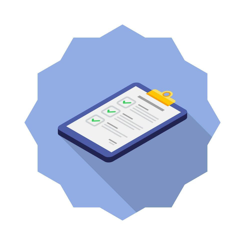 Checklist Isometric left view icon vector isometric. Flat style vector ... Checklist Isometric left view icon vector isometric. Flat style vector ...