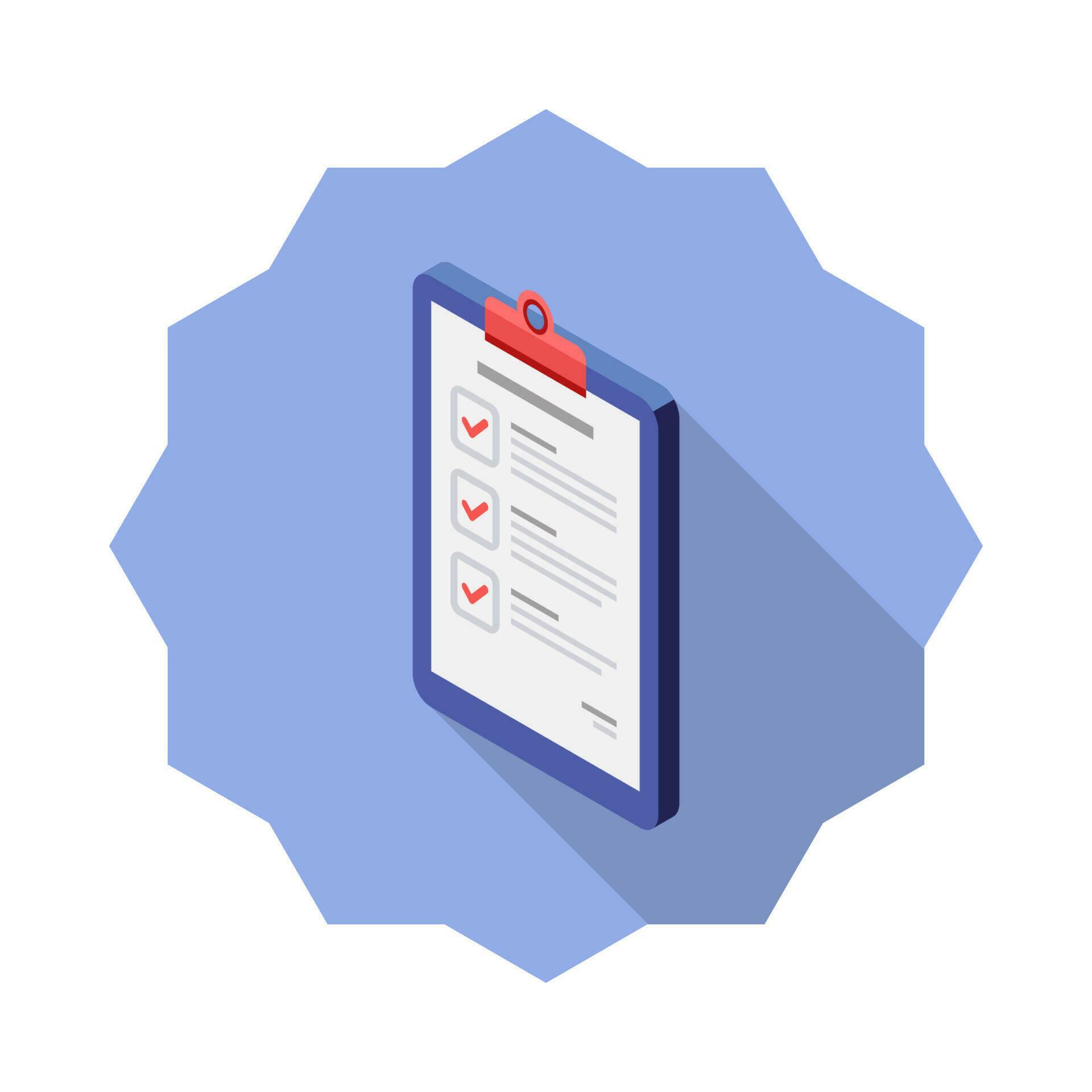 Checklist Isometric left view icon vector isometric. Flat style vector ... Checklist Isometric left view icon vector isometric. Flat style vector ...