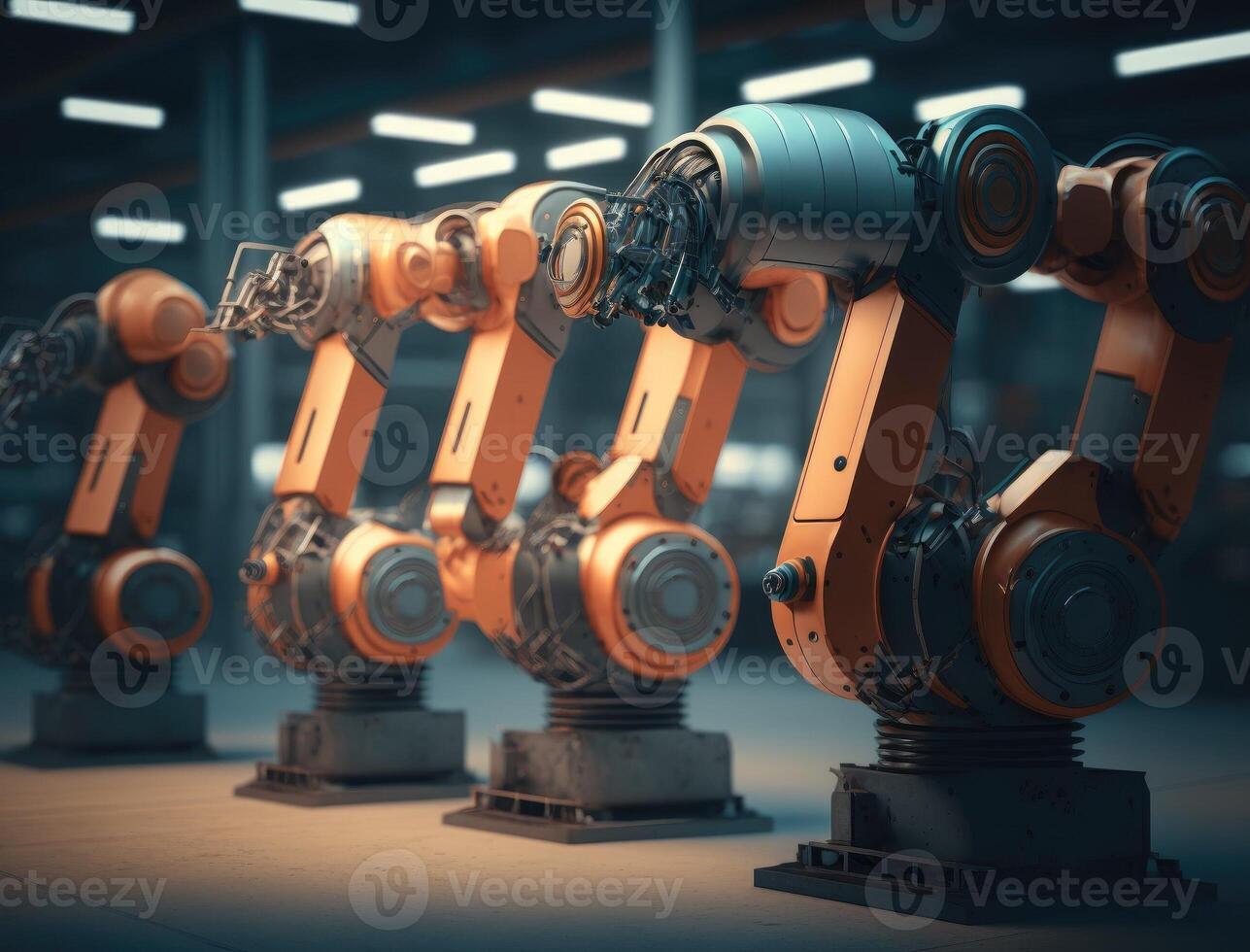 Smart Industry Robot Arms For Digital Factory Production Technology