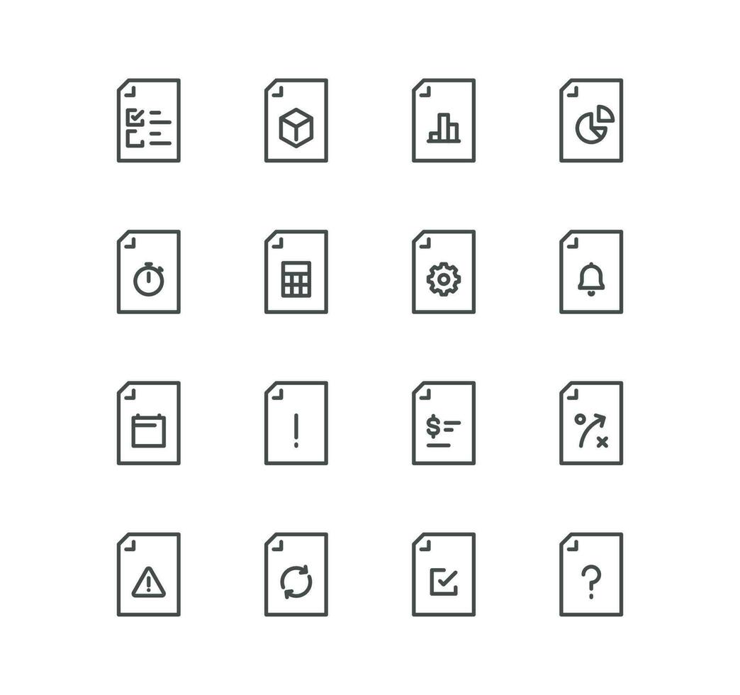 Set Of Document Flow Management Related Icons Form Data Document Batch Processing