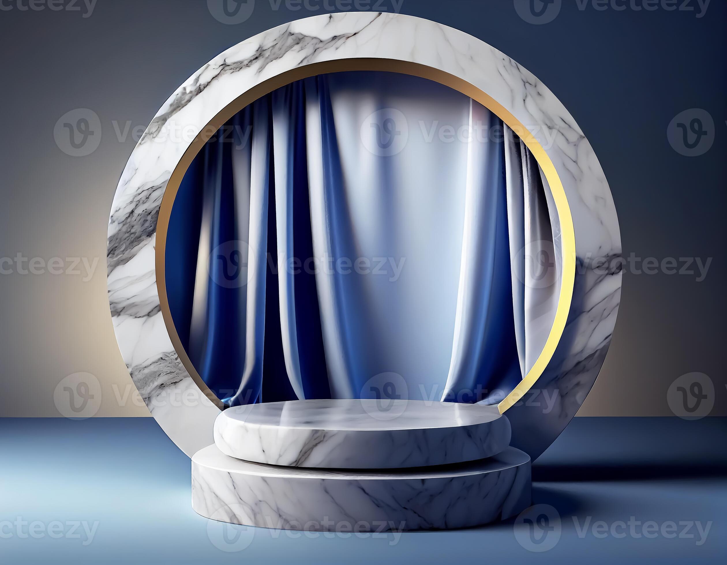 Abstract 3d podium for product presentation with geometric shapes, Empty round podium,Platforms ...