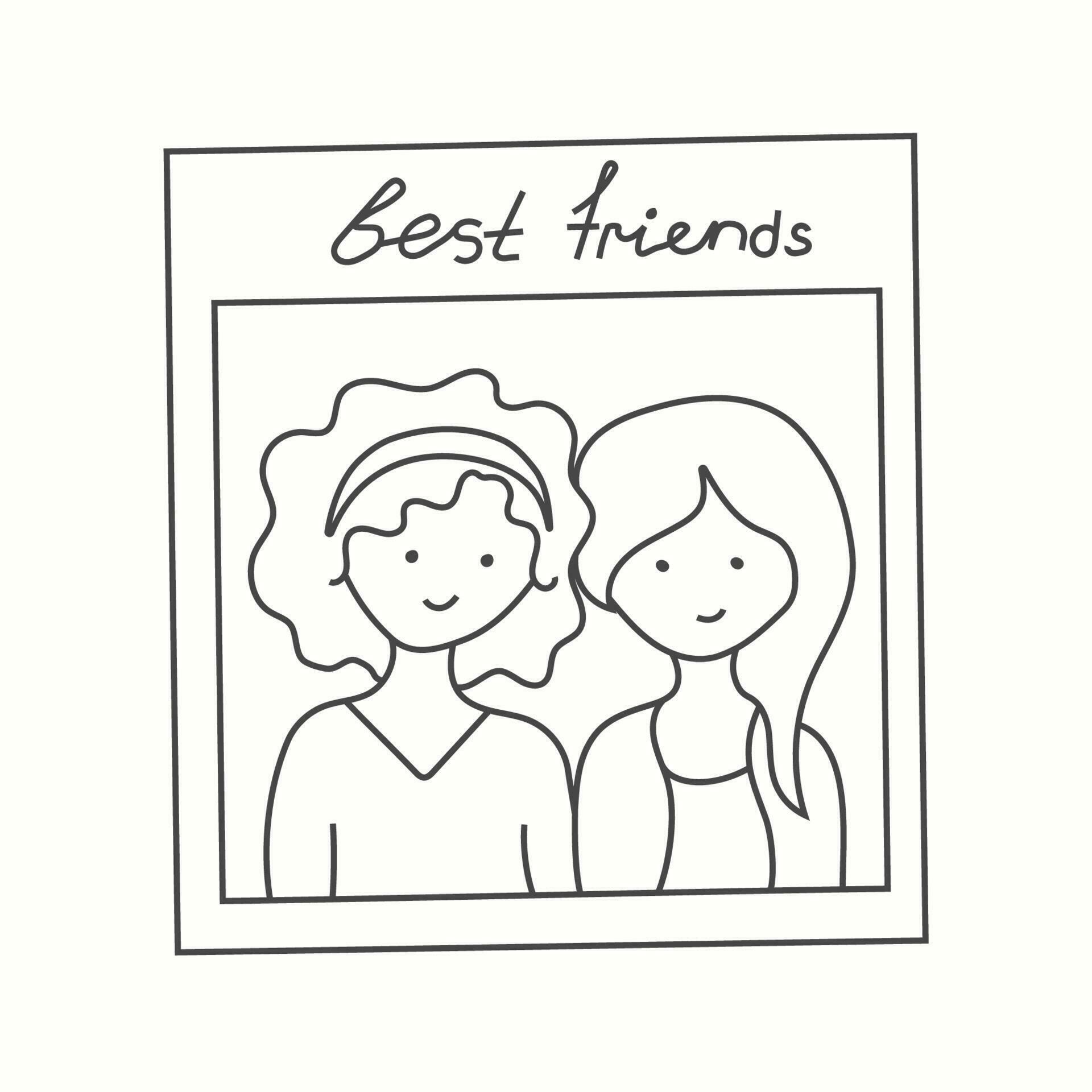 Vector illustration of best friends in doodle style. 23780529 Vector ...