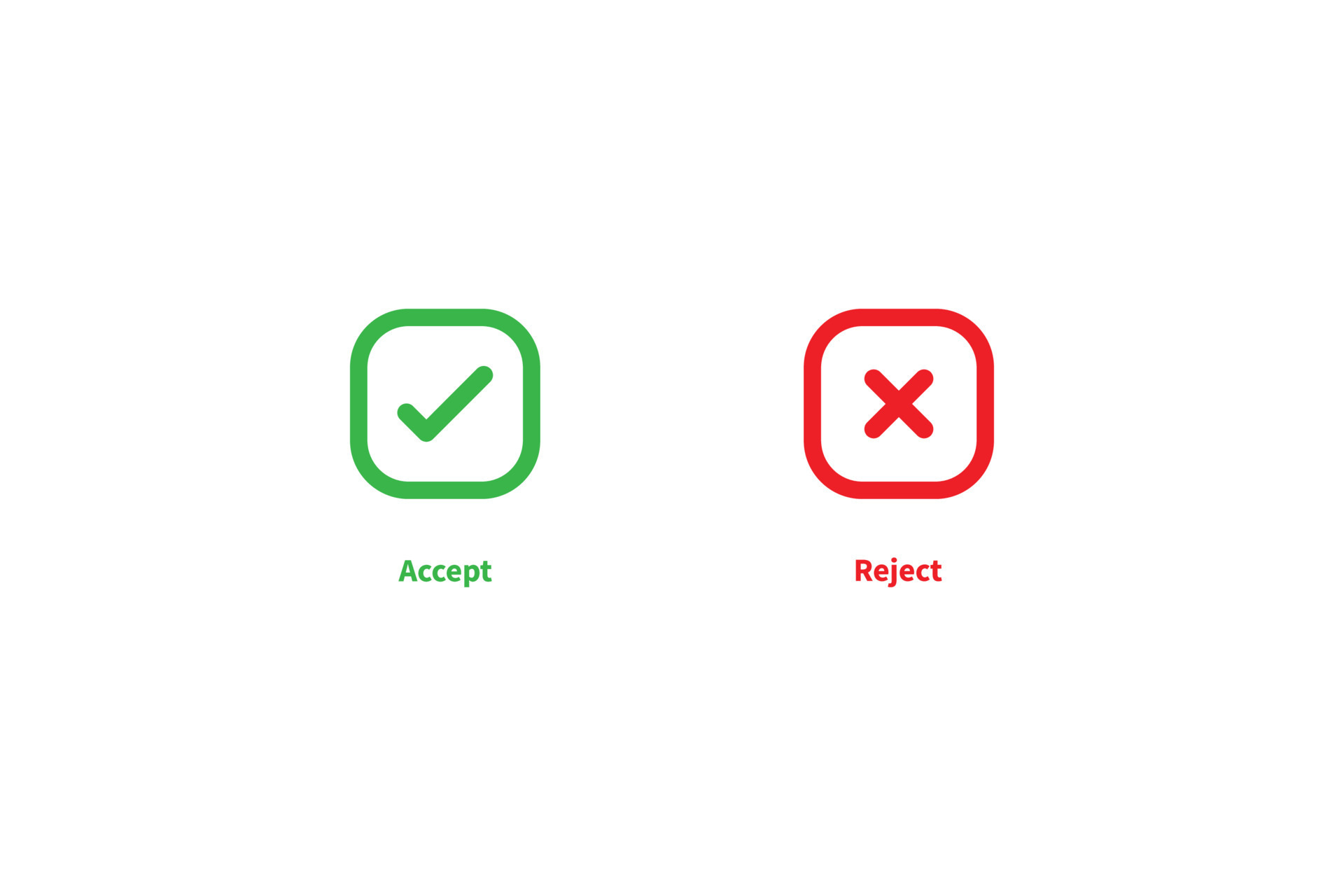 Check Box Accept And Reject Icon Set 23781046 Vector Art At Vecteezy