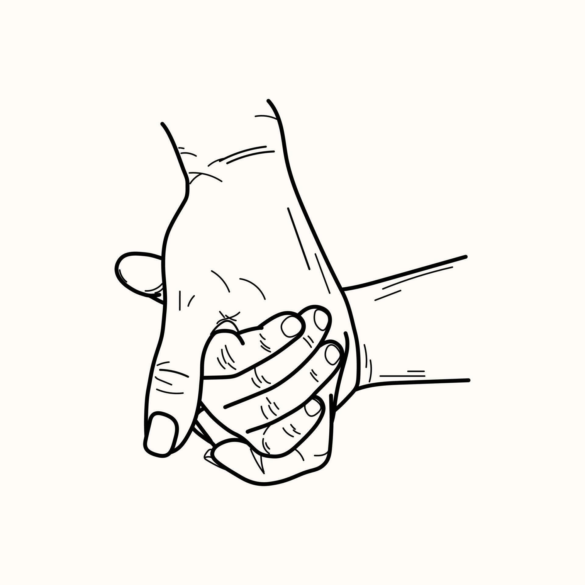 Happy fathers day the father holding hand child hand drawn sketch ...