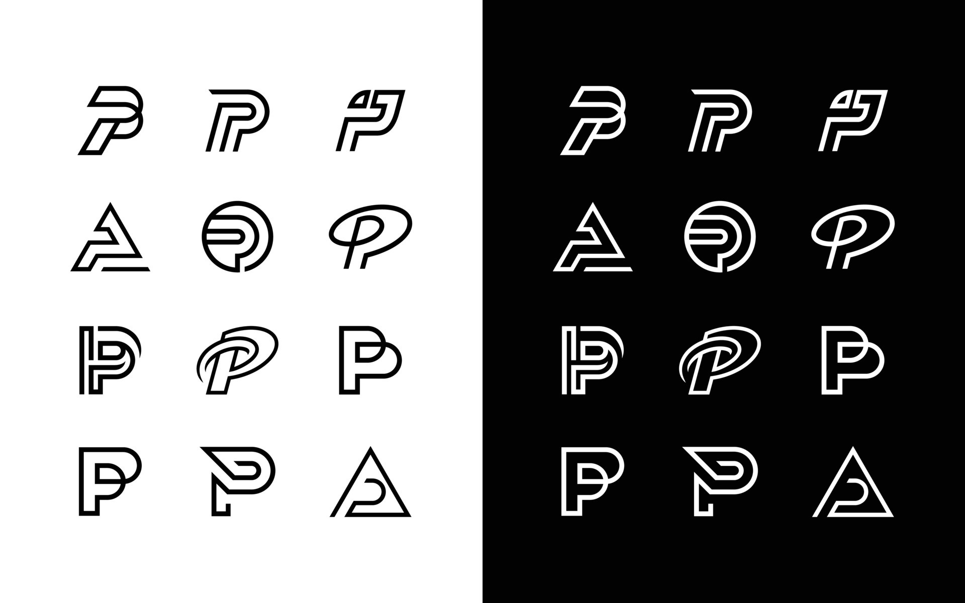 Vector graphic of abstract initial letter P design template editable ...