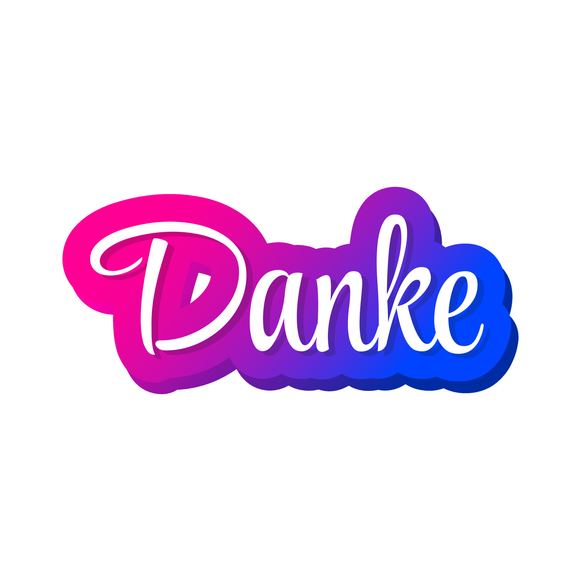 Danke Alemán Idioma Gracias Usted Texto Icono Etiqueta Diseño Vector