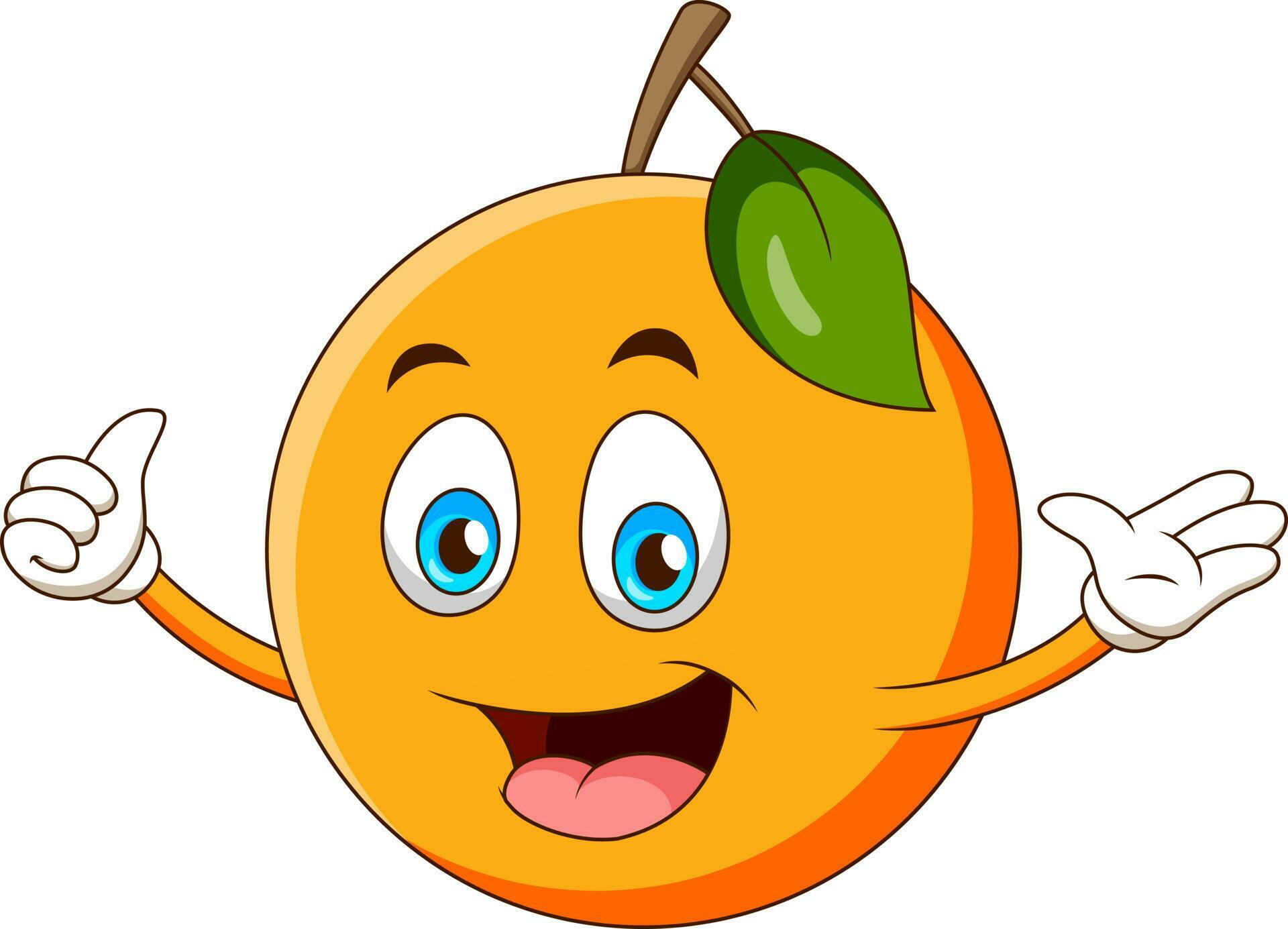 Cute orange mascot cartoon smiling. Cartoon mascot illustration ...