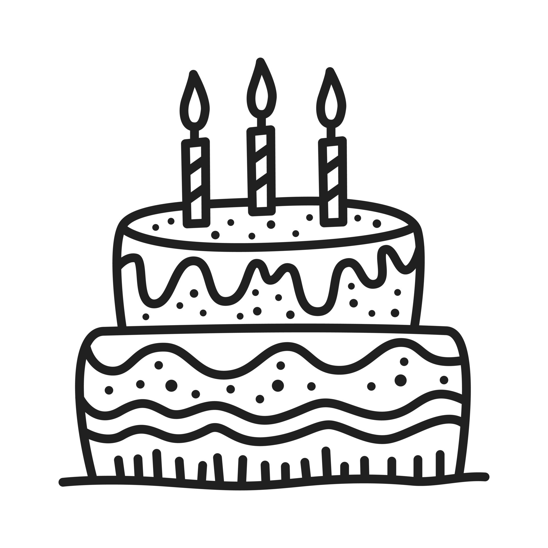 Birthday Cake Clip Art Black And White