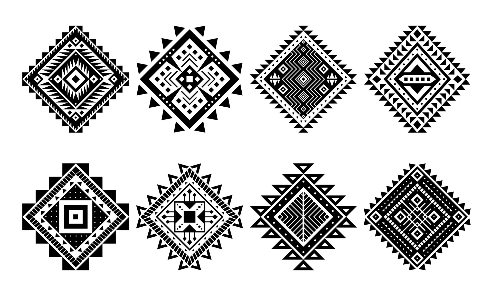 Aztec vector elements. 23782812 Vector Art at Vecteezy