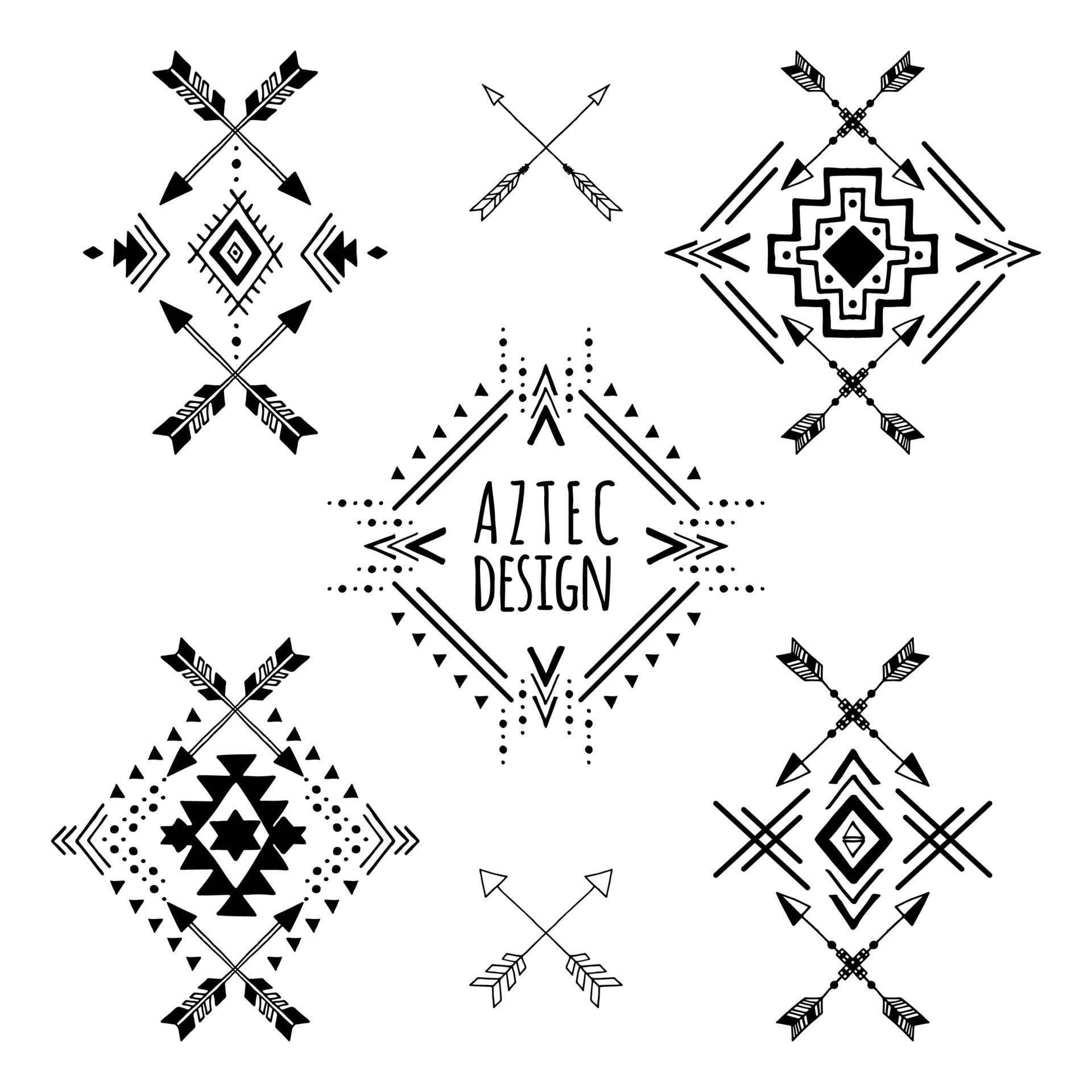 Aztec vector elements. 23782845 Vector Art at Vecteezy