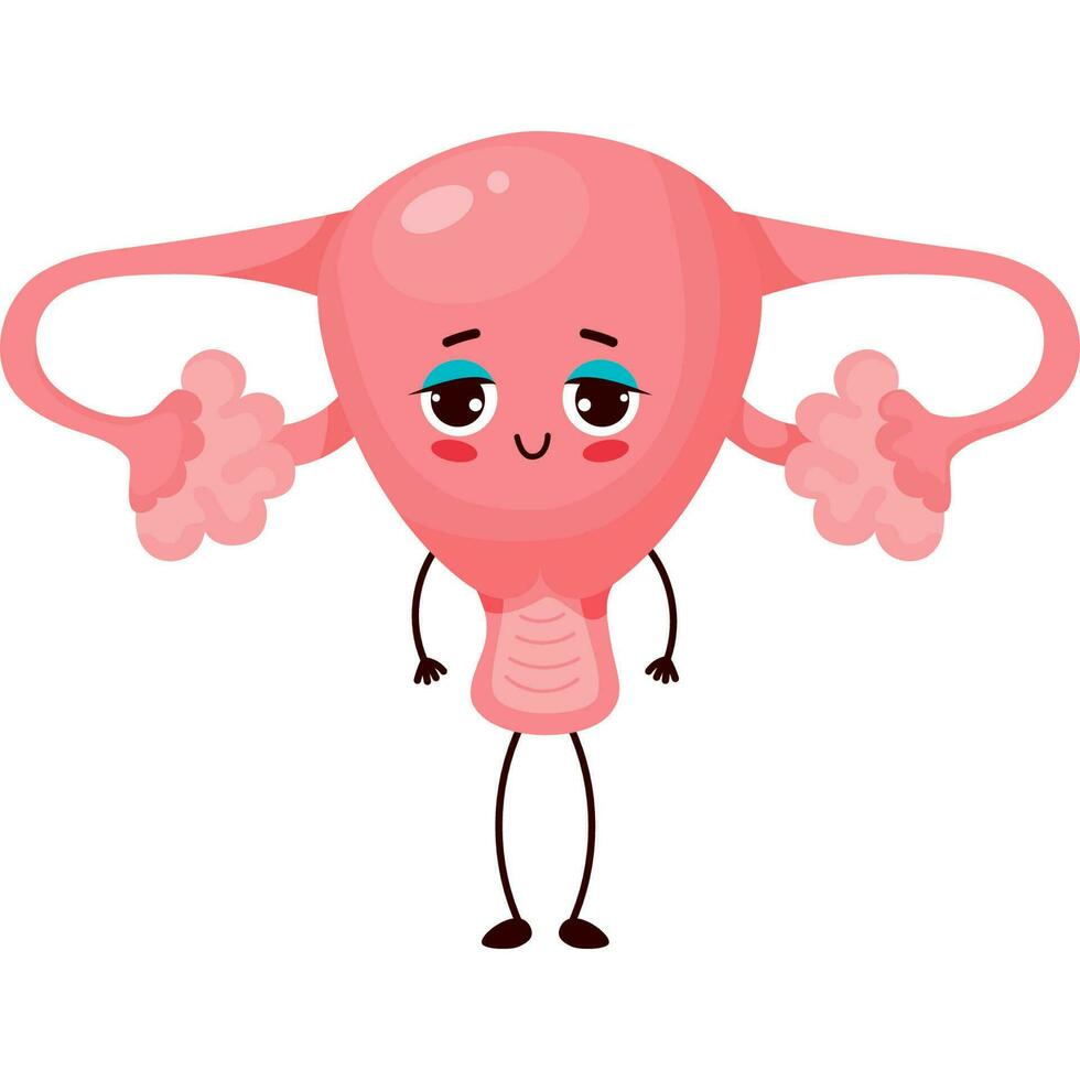 Cute Female Cartoon Uterus 23783283 Vector Art At Vecteezy