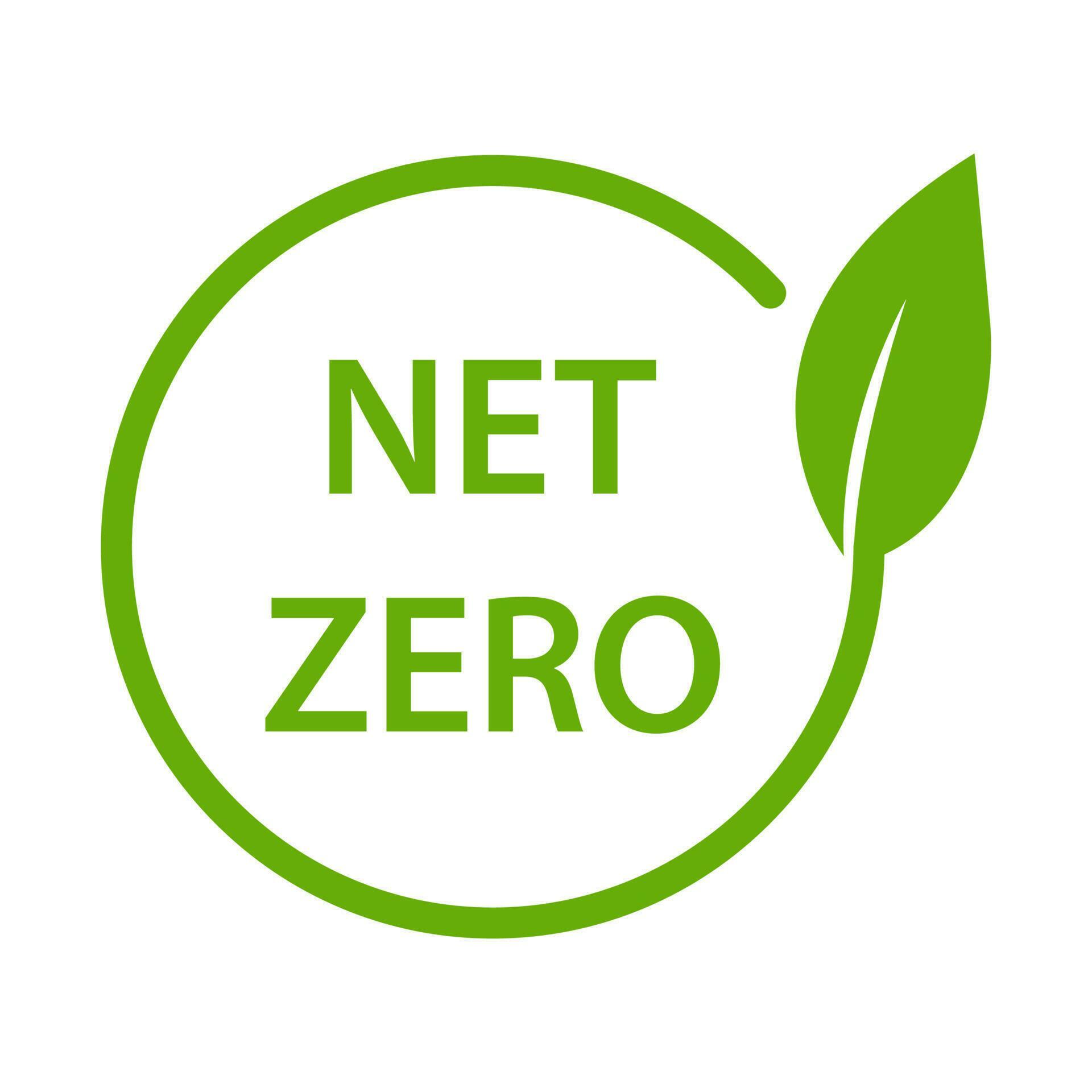 net zero carbon footprint icon vector emissions free no atmosphere pollution CO2 neutral stamp ...