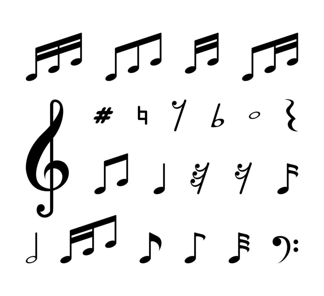 Vector illustration of musical notes on white background 23784127 ...