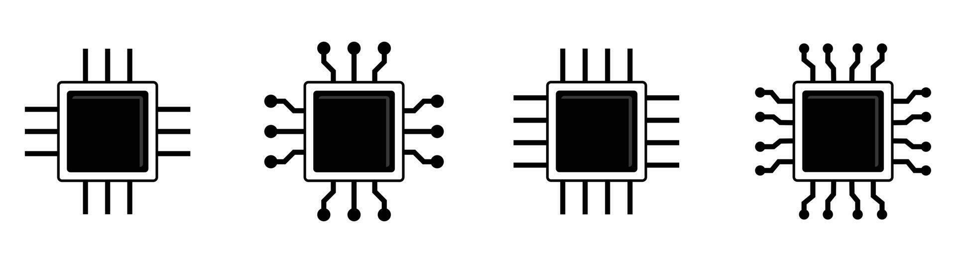 processor chip icon set microprocessor 23784461 Vector Art at Vecteezy