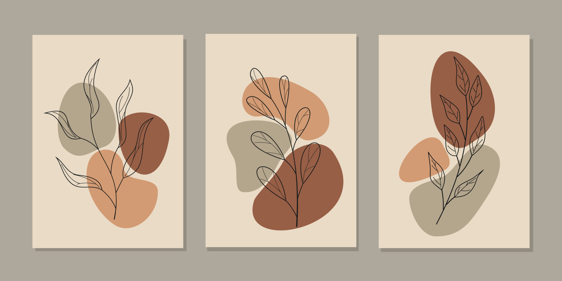 Set Of Simple Wall Decor Templates With Beautiful Hand Drawn Flower set-of-simple-wall-decor-templates-with-beautiful-hand-drawn-flower