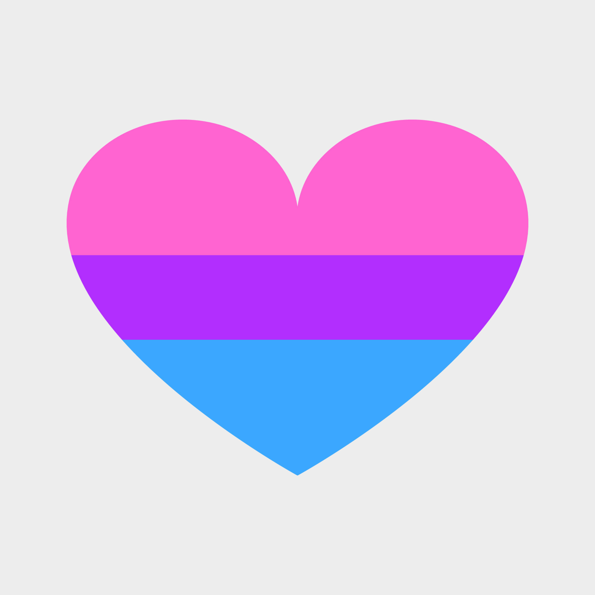 Cute Vector Heart In Lgbtq Flag Colors Three Horizontal Stripes Bisexual Flag Sexual Identity