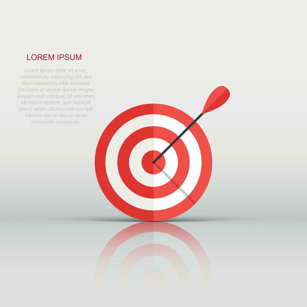 Target Aim Vector Icon In Flat Style Darts Game Illustration On White