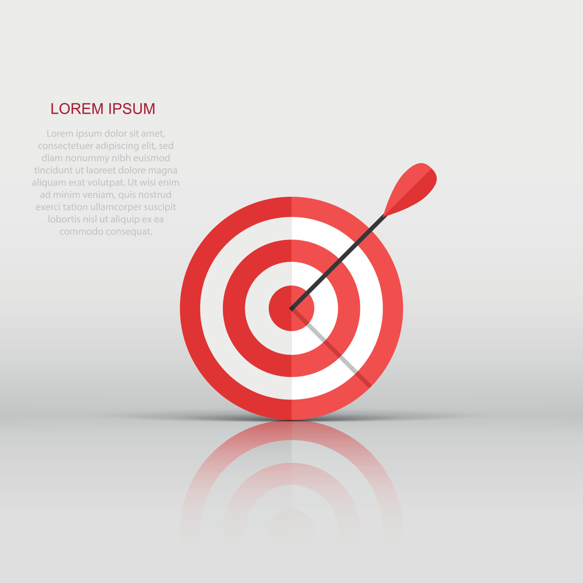 Target Aim Vector Icon In Flat Style Darts Game Illustration On White