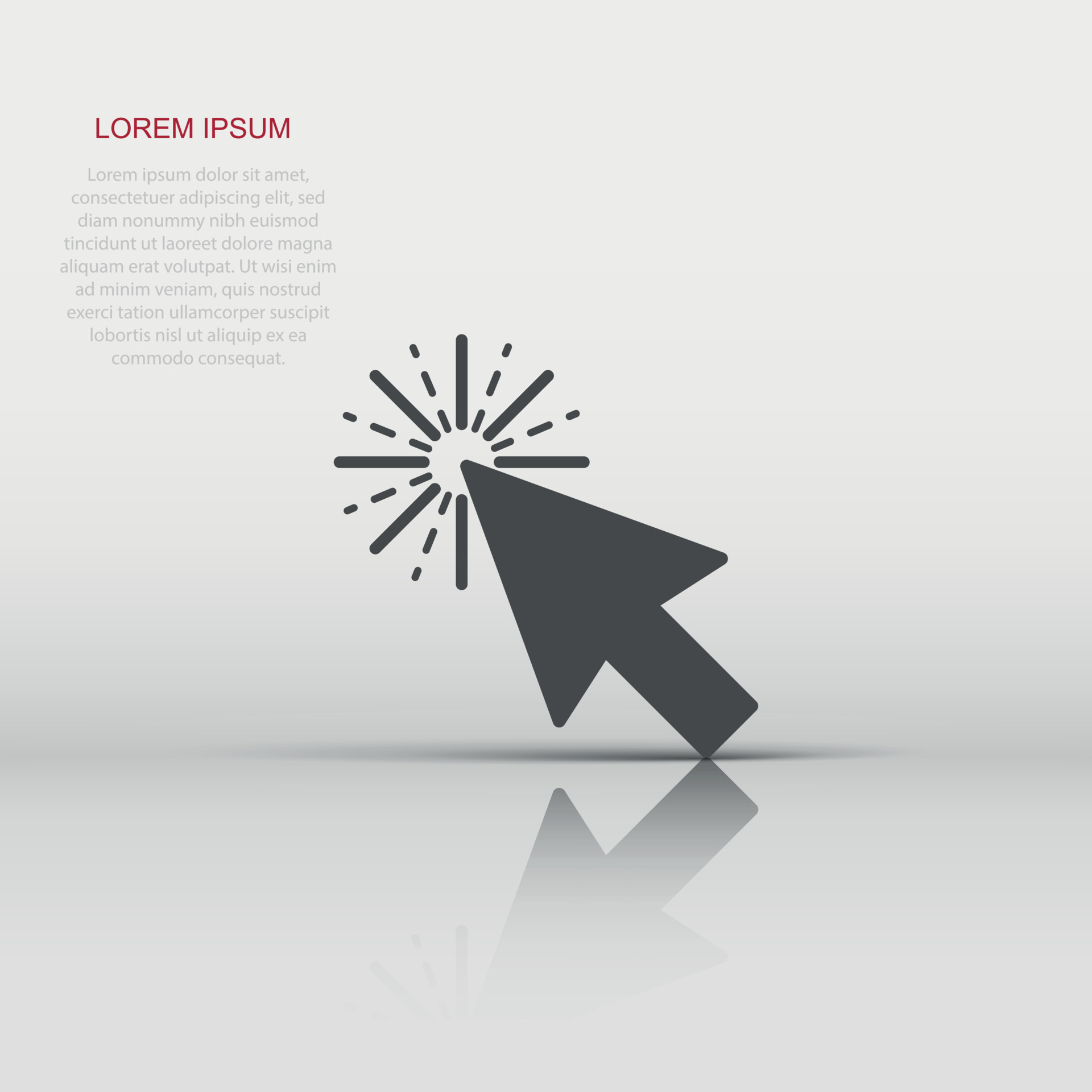 Computer mouse cursor icon in flat style. Arrow cursor vector illustration on white isolated ...